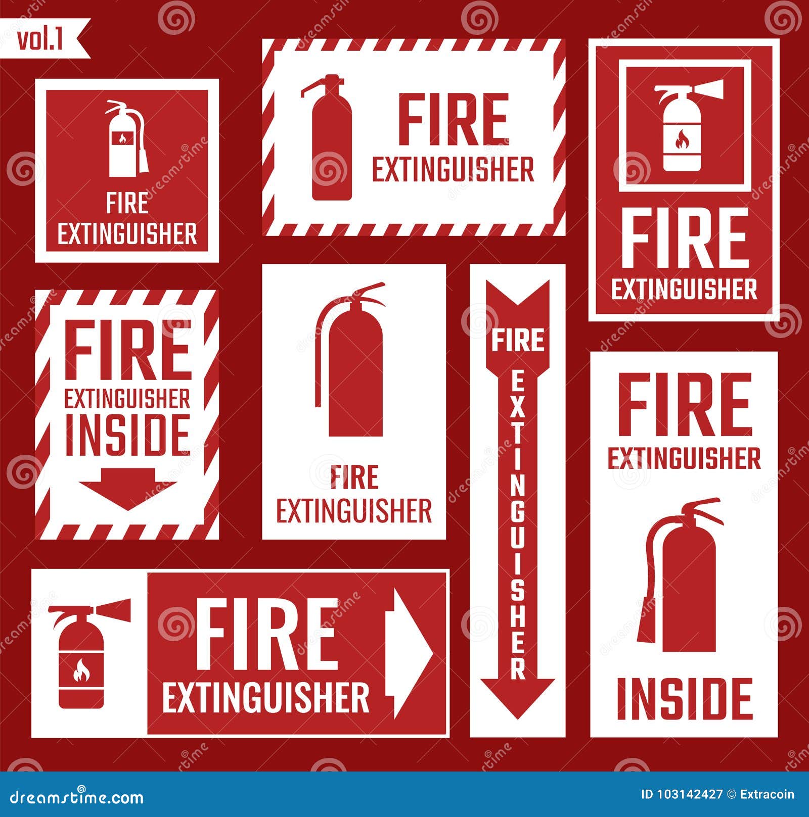 Labels Et Signes D'extincteur Illustration de Vecteur - Illustration du ...