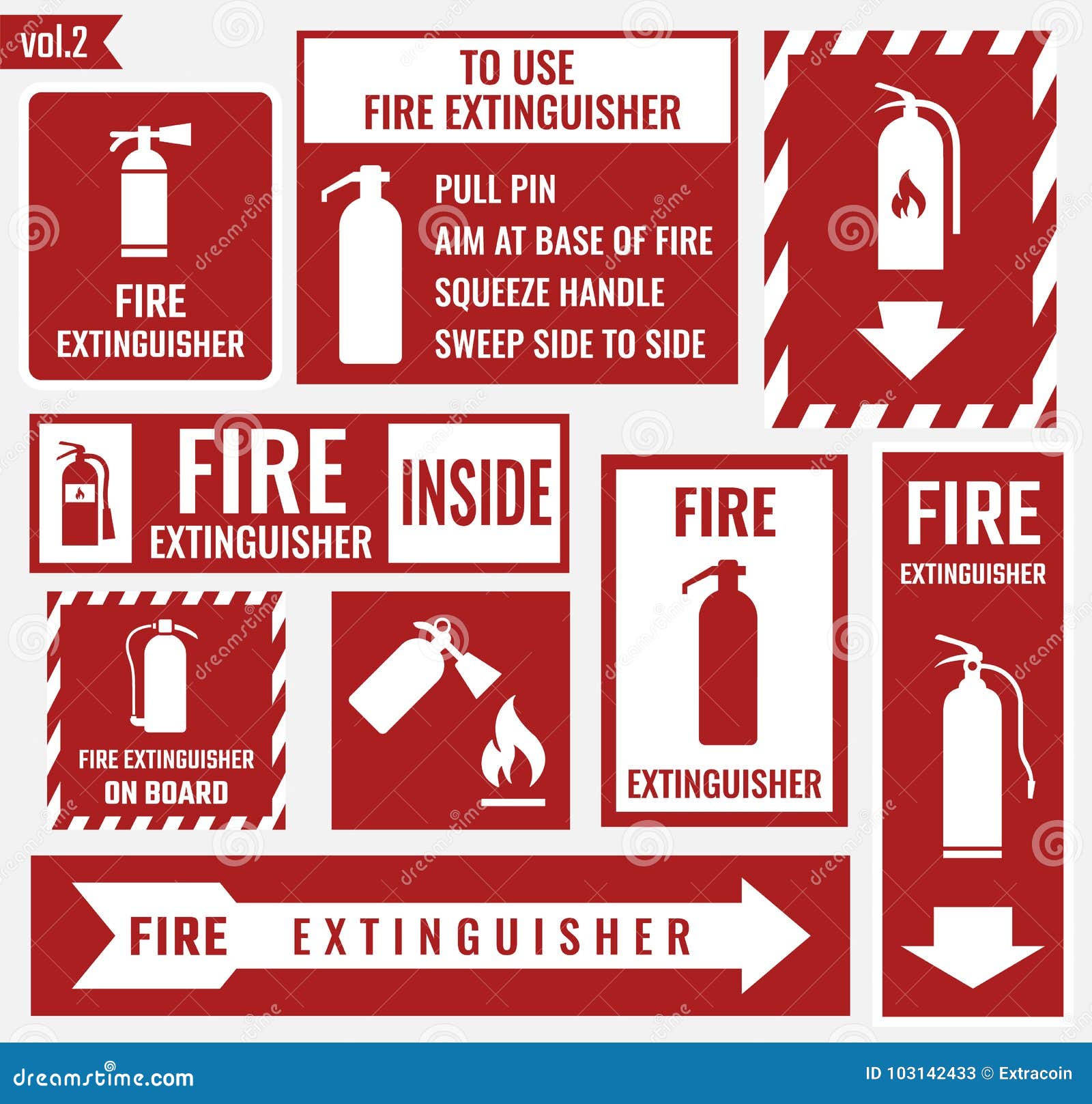 Labels Et Signes D'extincteur Illustration de Vecteur - Illustration du ...