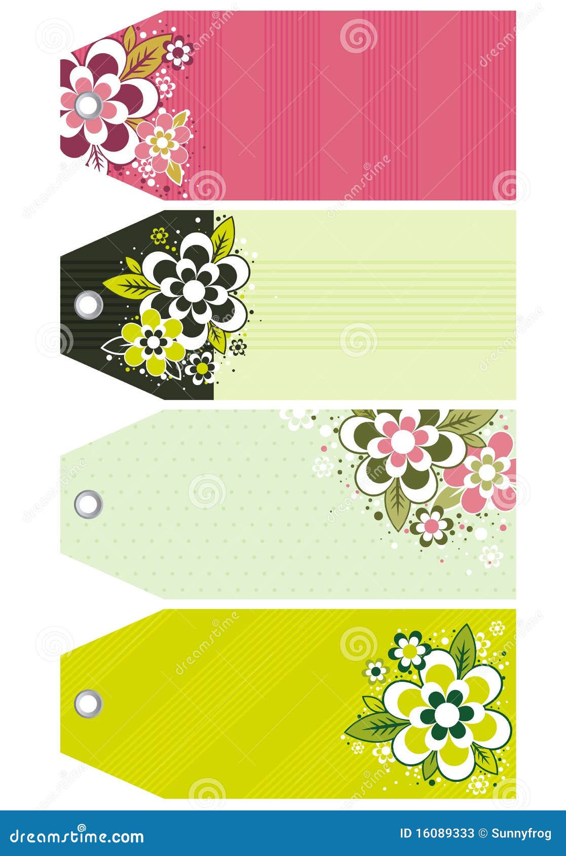 Labels with flowers, stock vector. Illustration of celebration - 16089333