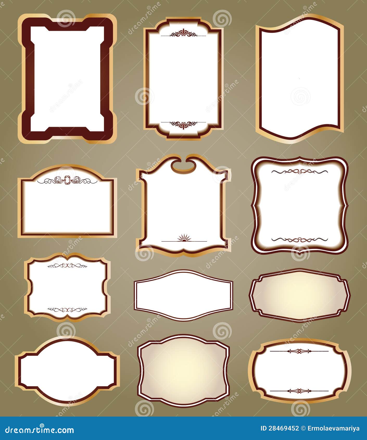 Labels Frames and Calligraphic Elements. Vector Stock Vector ...