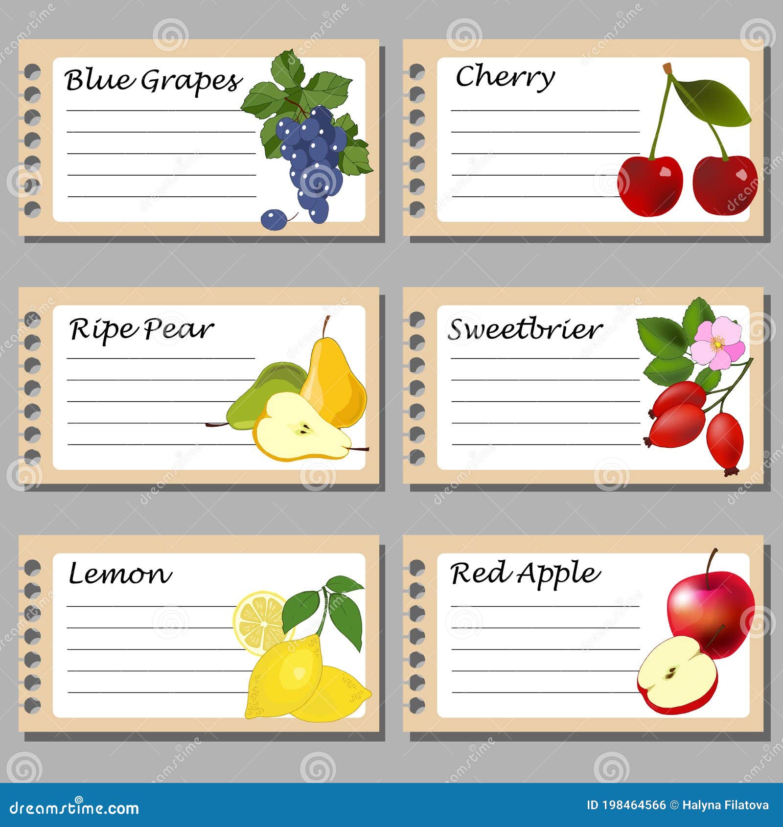 1798 Labels Fruits, Labels for Preservation, with Fruits, for Text ...