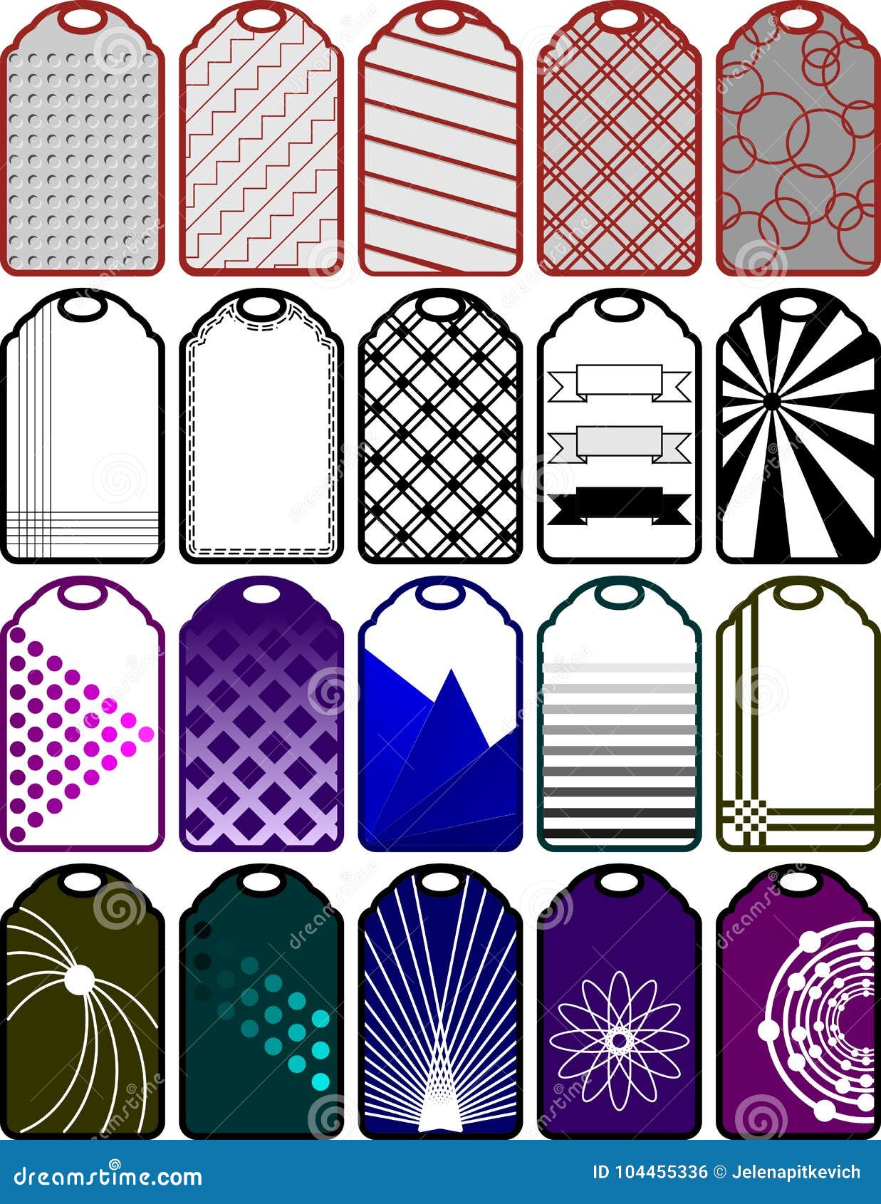 Labels with a Geometric Pattern Stock Illustration - Illustration of ...