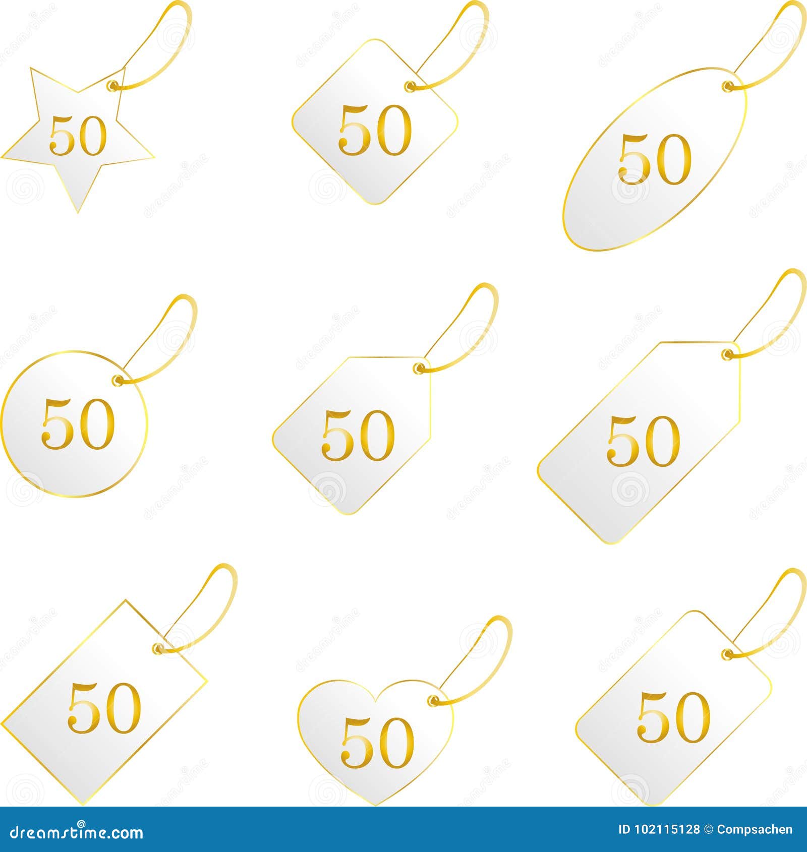 Labels with Gold Border, Gift Cards Set Stock Vector - Illustration of ...