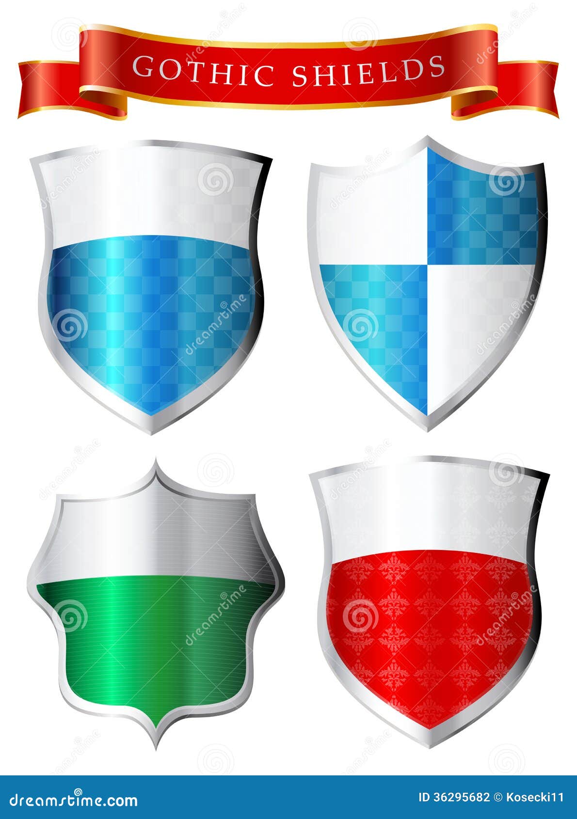 Labels - Gothic shields stock vector. Illustration of glossy - 36295682