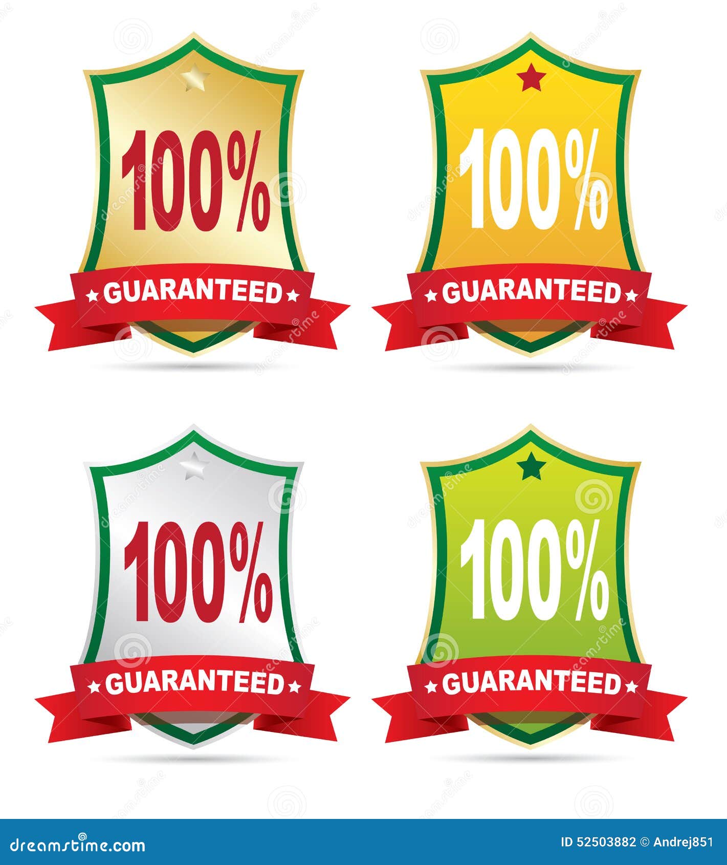 Labels - 100 guaranteed stock vector. Illustration of sign - 52503882