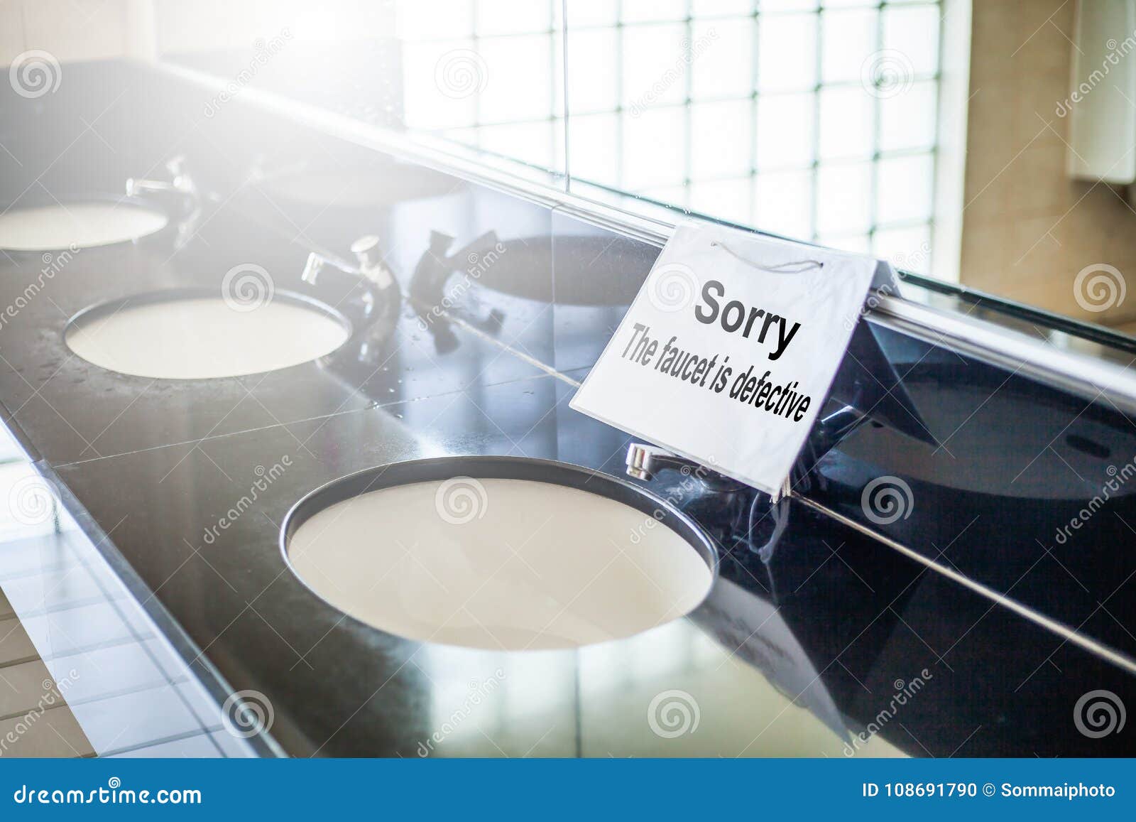 Labels Identify Malfunctioning Faucets Stock Photo - Image of metal ...
