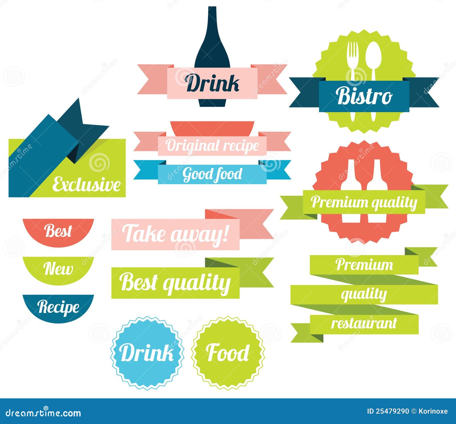 Labels for menu design stock vector. Illustration of lunch - 25479290