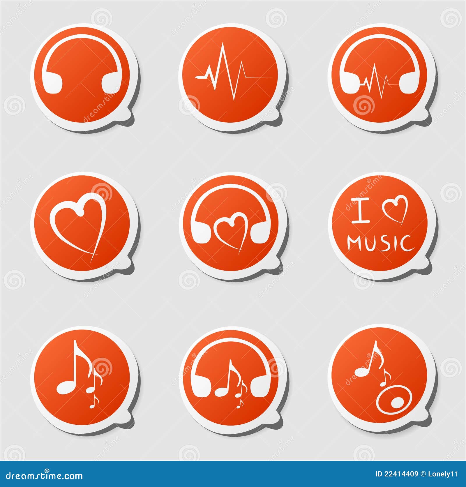 Labels music stock vector. Illustration of audio, labels - 22414409