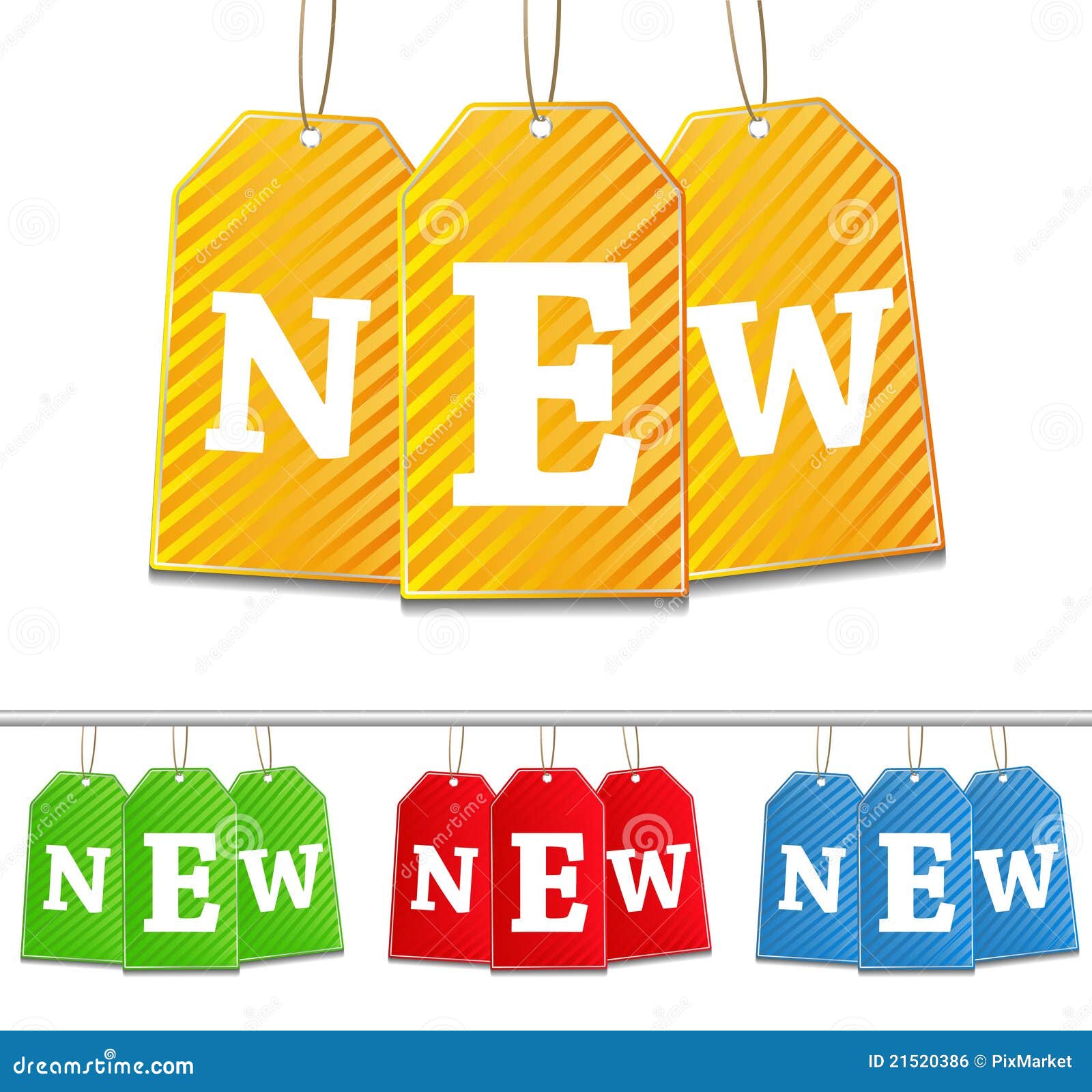 Labels with new sign stock vector. Illustration of business - 21520386