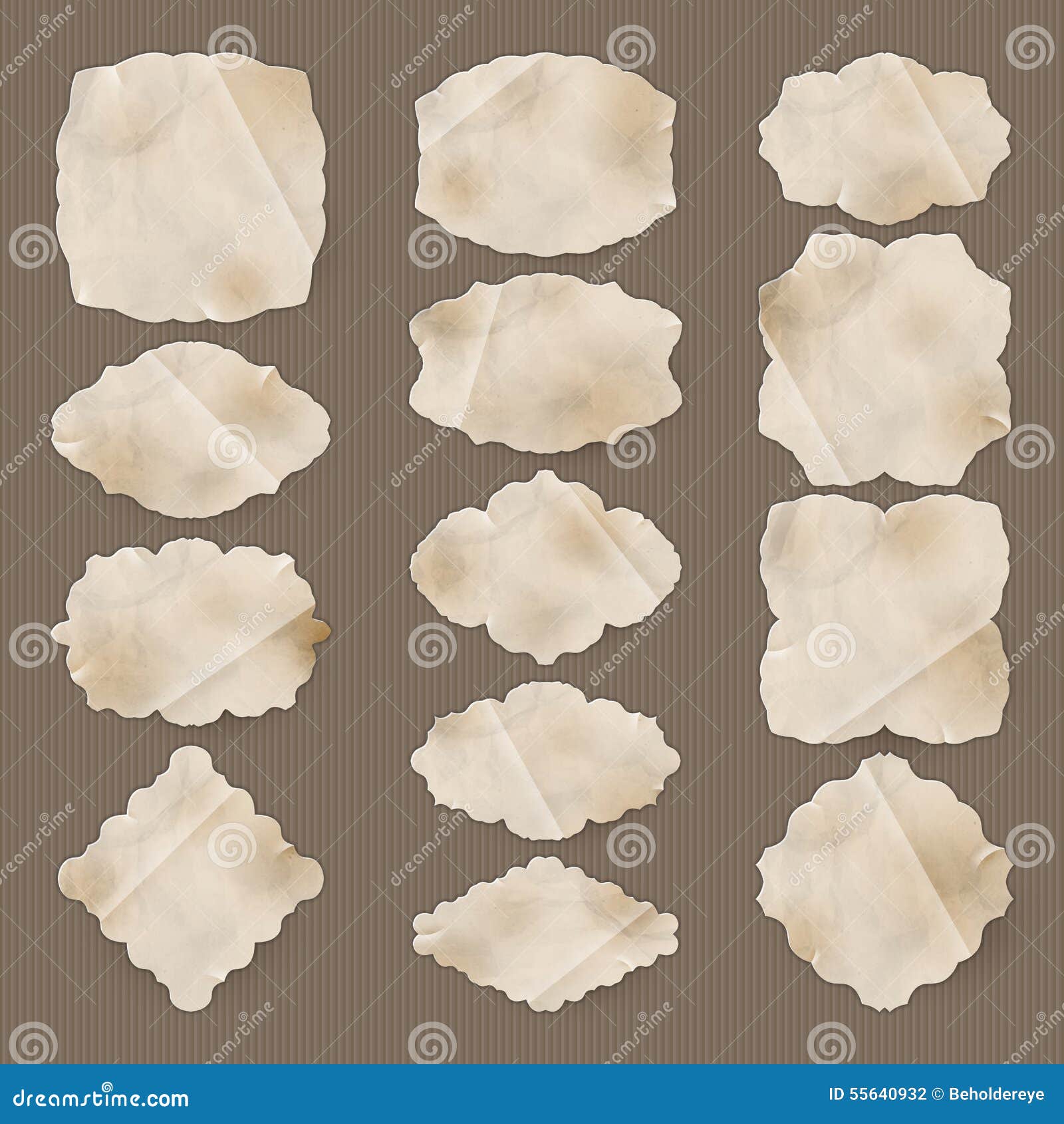 Labels, Old Paper Texture Set. EPS 10 Stock Vector - Illustration of ...