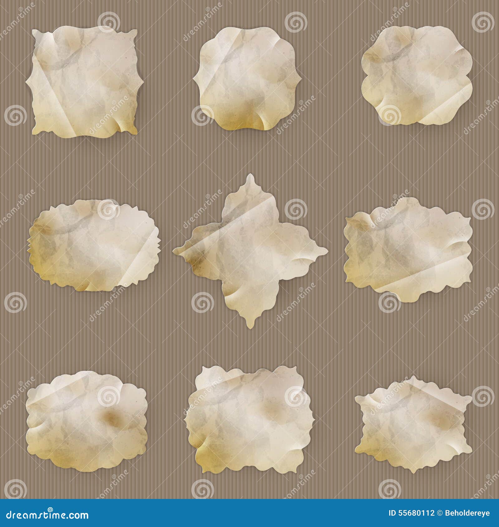 Labels, Old Paper Texture Set. EPS 10 Stock Vector - Illustration of ...