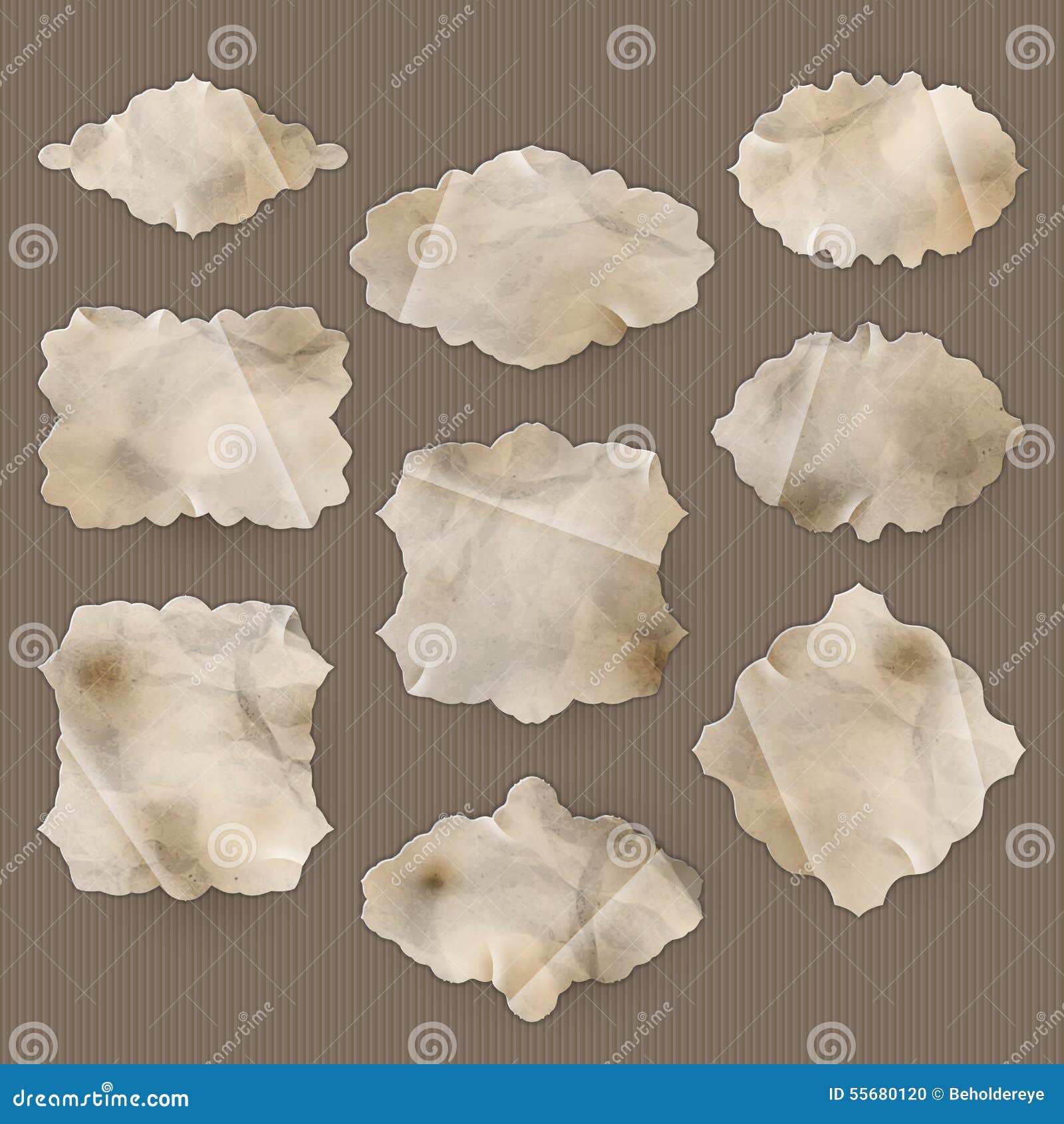 Labels, Old Paper Texture Set. EPS 10 Stock Vector - Illustration of ...