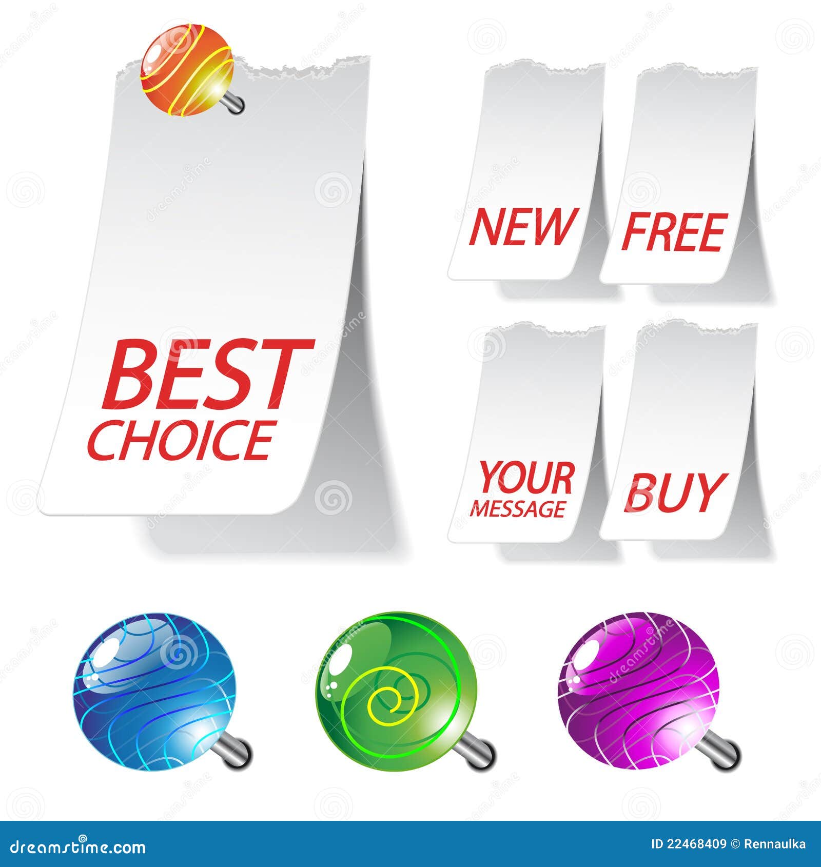 Labels with push pin stock vector. Illustration of discount - 22468409