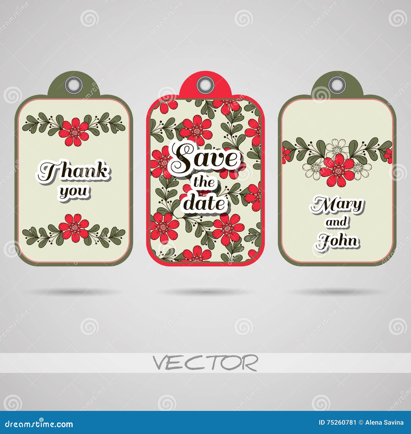 Labels Red Flowers stock vector. Illustration of engagement - 75260781