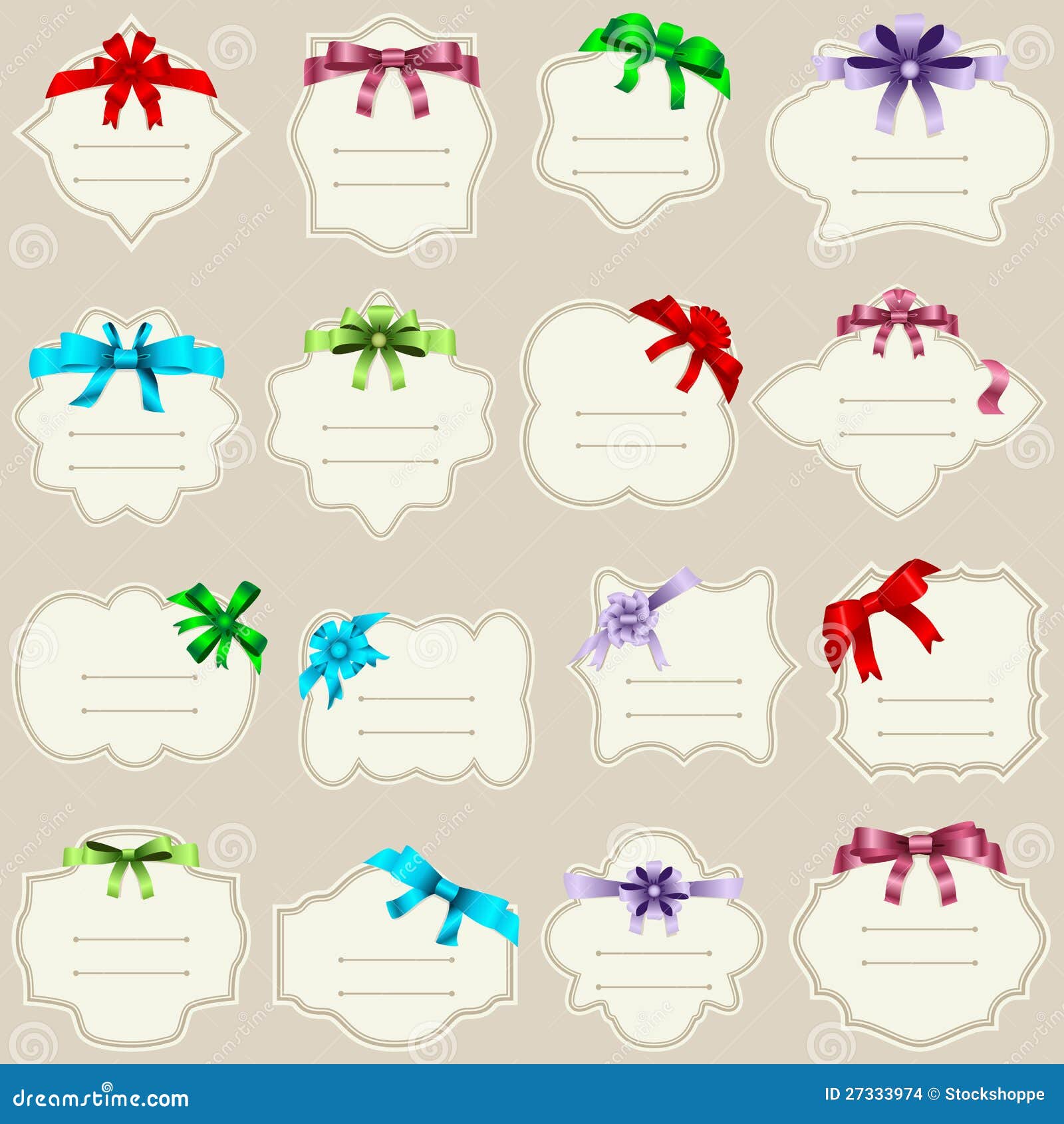 Labels with Ribbons stock vector. Illustration of frame - 27333974