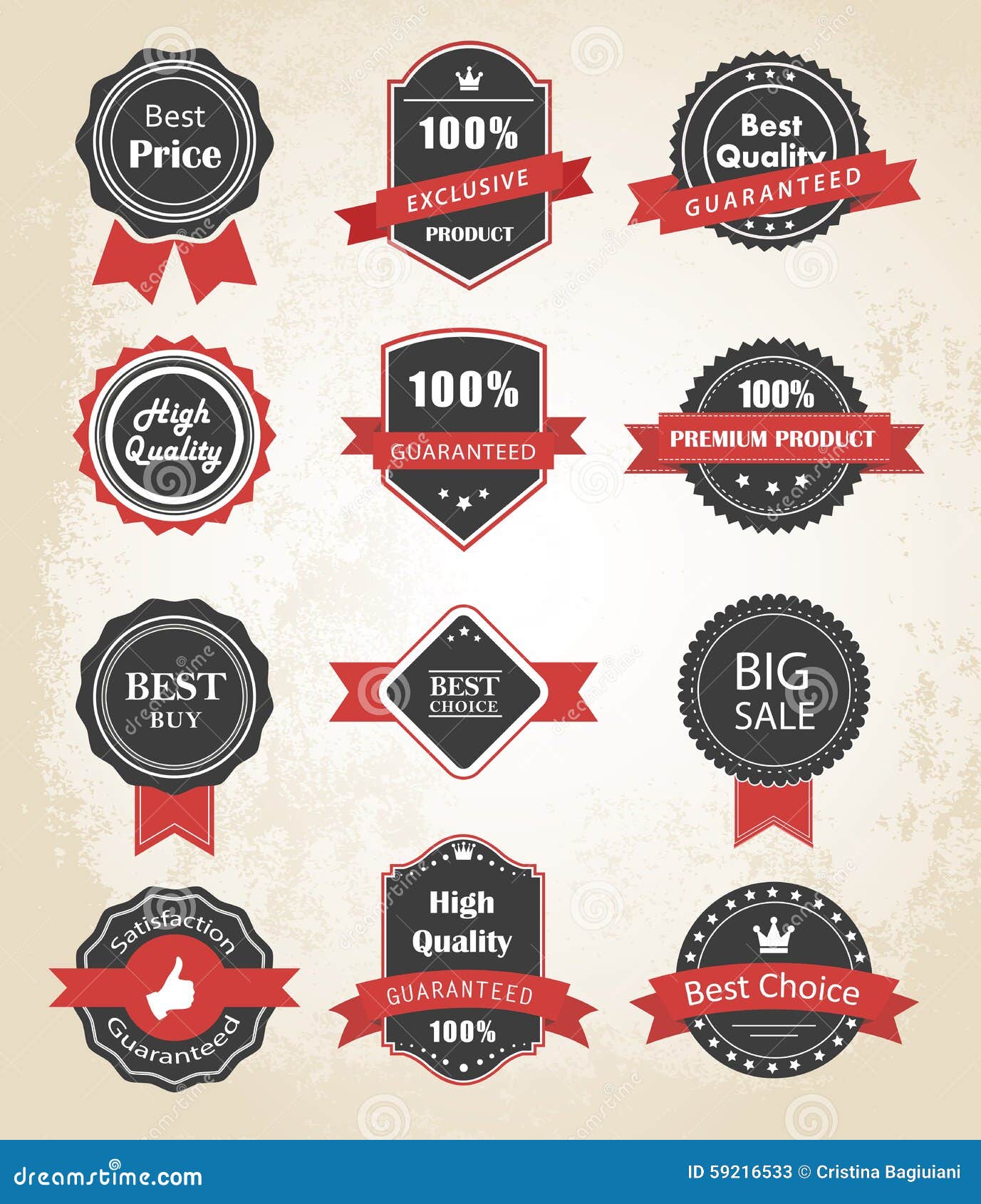 Labels and Ribbons Vector Design Elements Stock Vector - Illustration ...