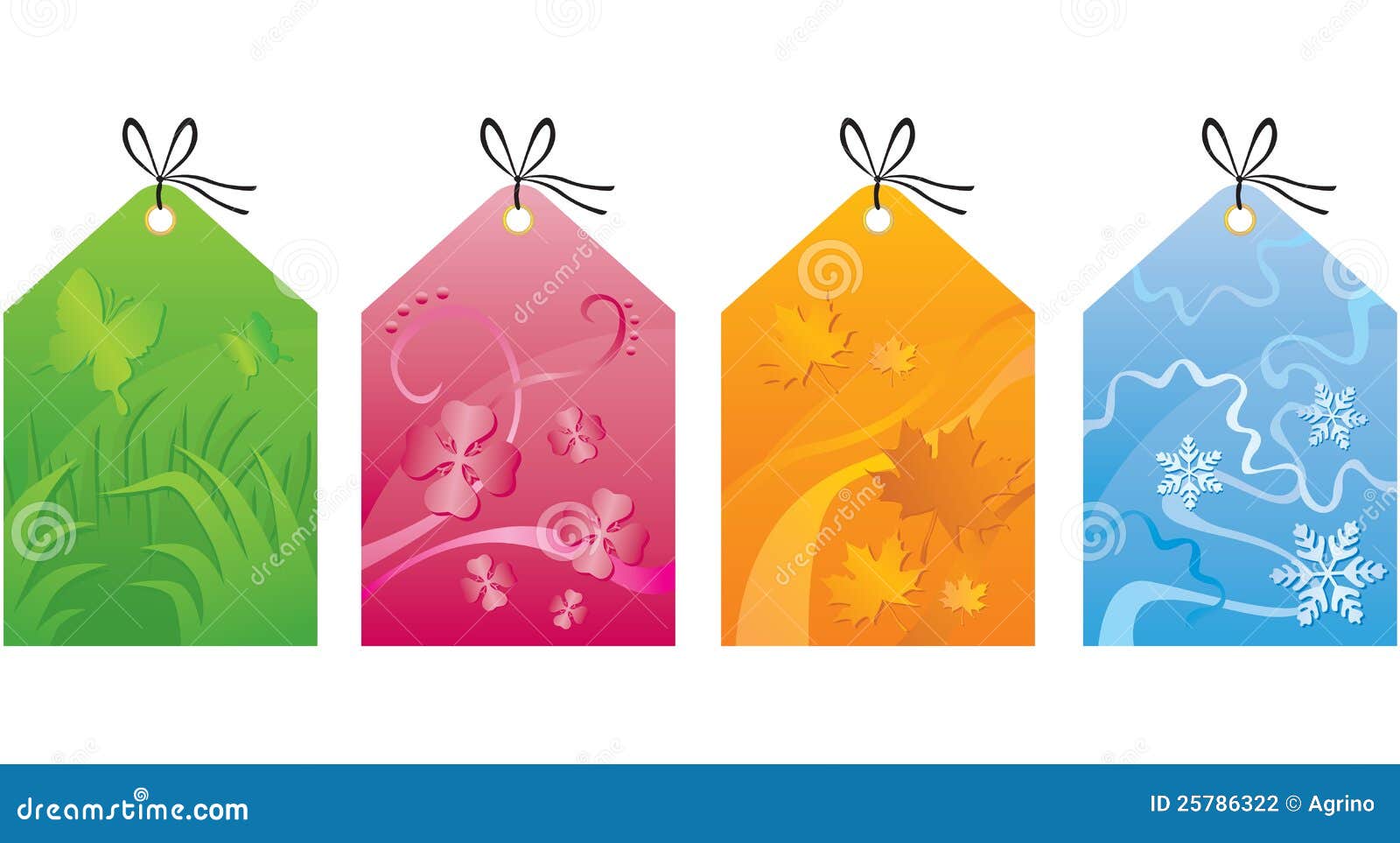 Labels with the seasons stock vector. Illustration of winter - 25786322