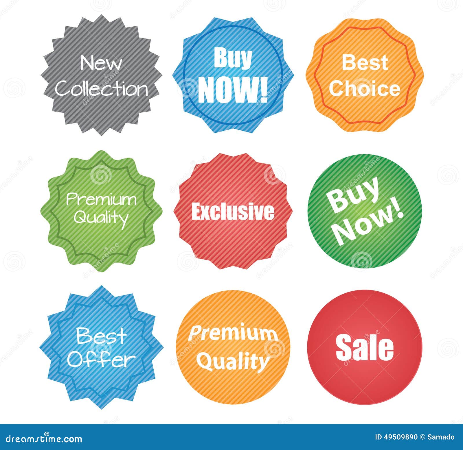 Labels stock vector. Illustration of symbol, premium - 49509890