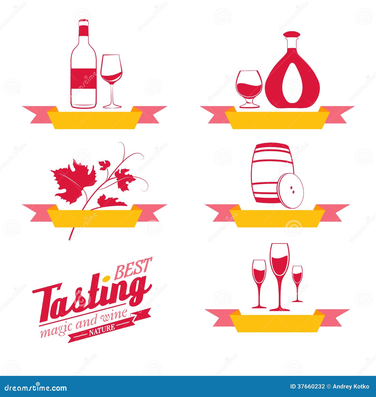 Labels Set of Drinks for Restaurant and Cafe. Stock Vector ...