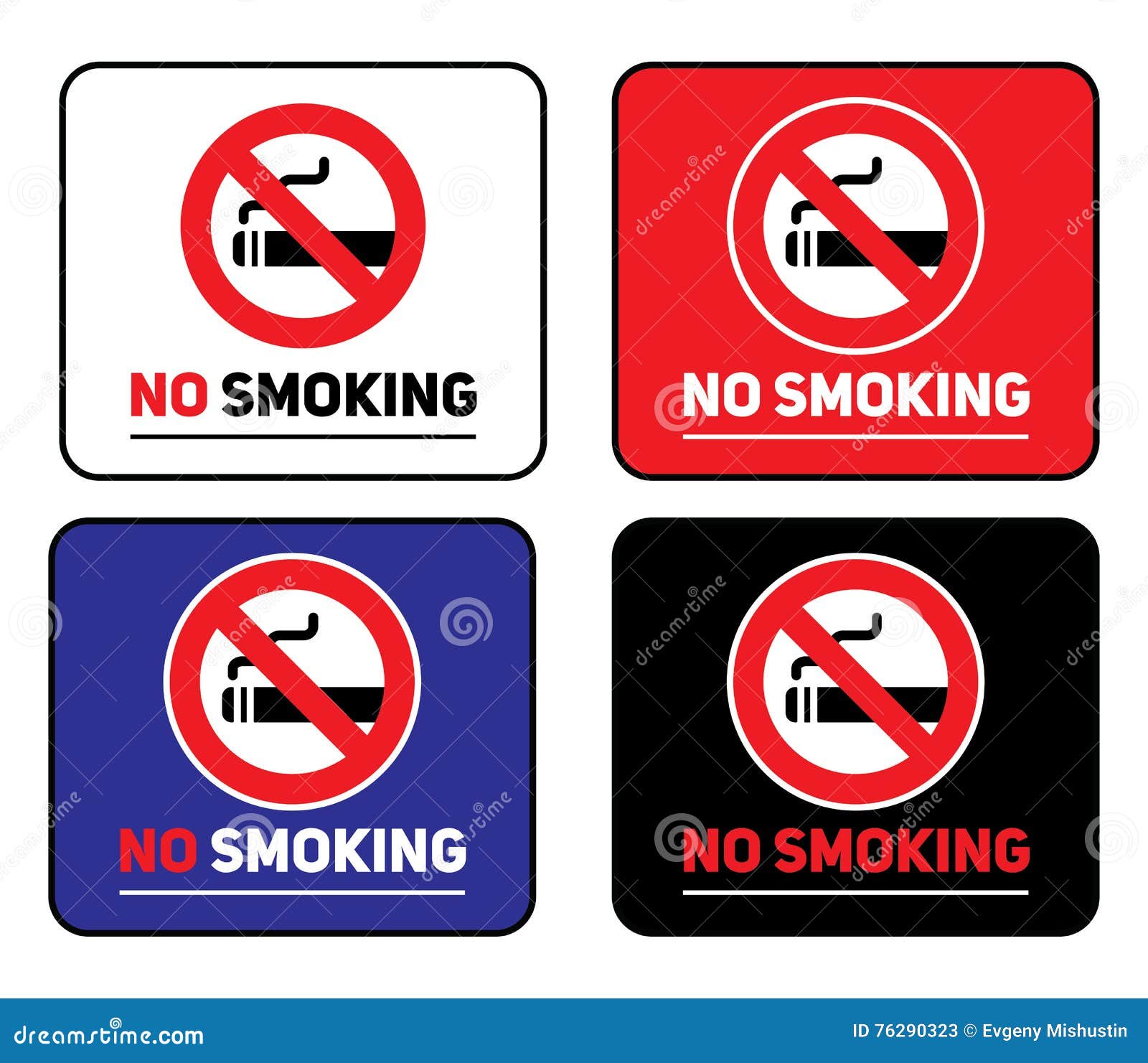 Labels Set No Smoking Stickers Stock Vector - Illustration of habit ...
