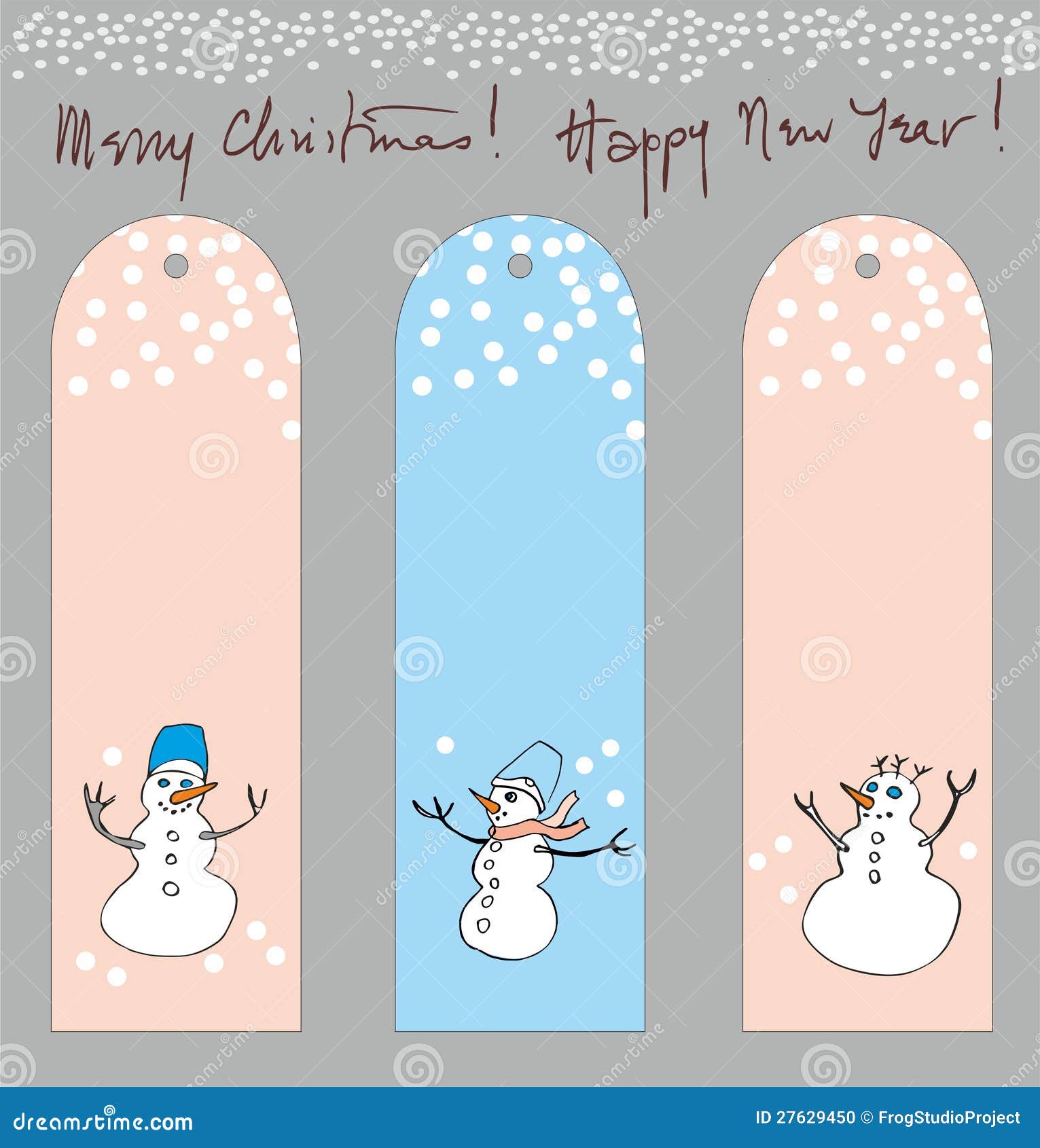 Labels with snowman stock illustration. Illustration of xmas - 27629450