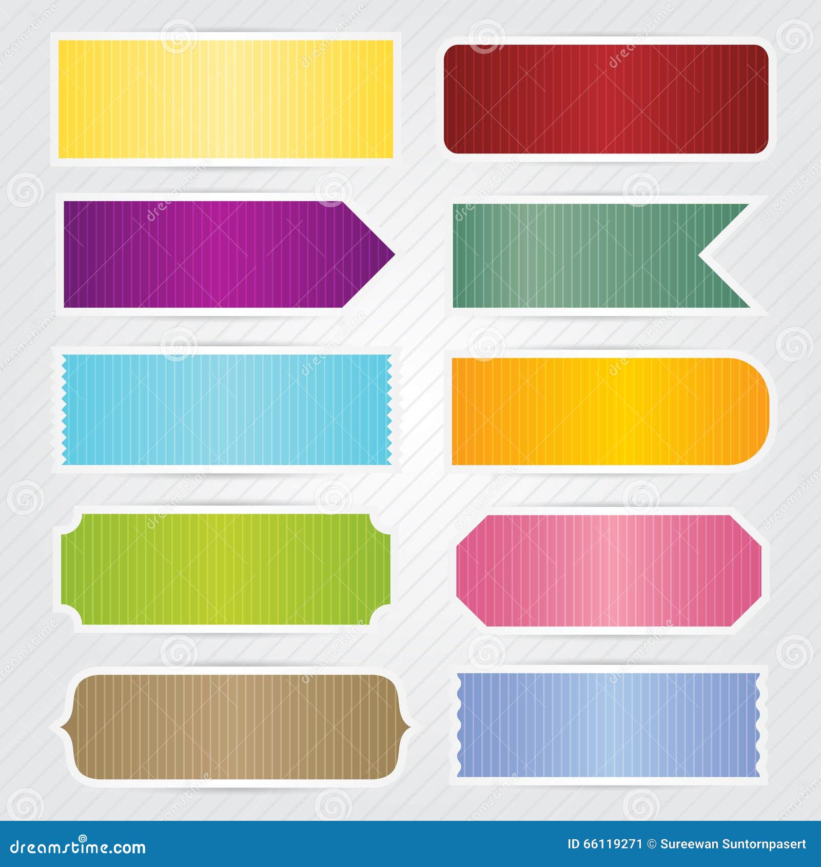 Labels Tags Banners With White Border Design Cartoon Vector ...