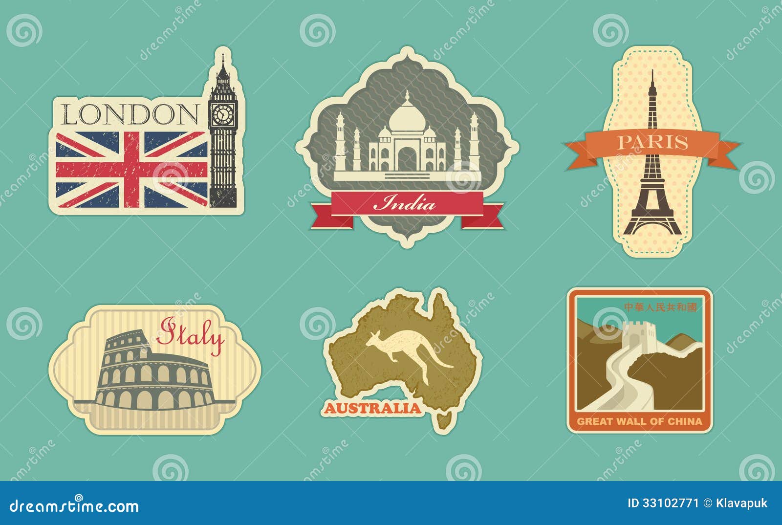 Labels of travel stock vector. Illustration of history - 33102771