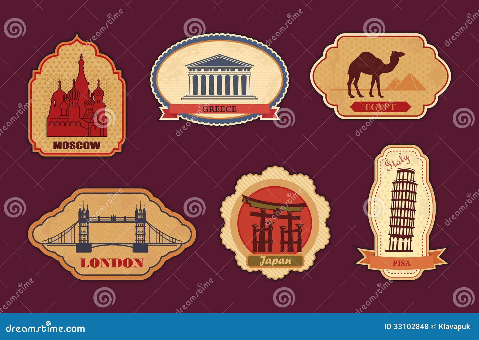 Labels of travel stock vector. Illustration of greece - 33102848