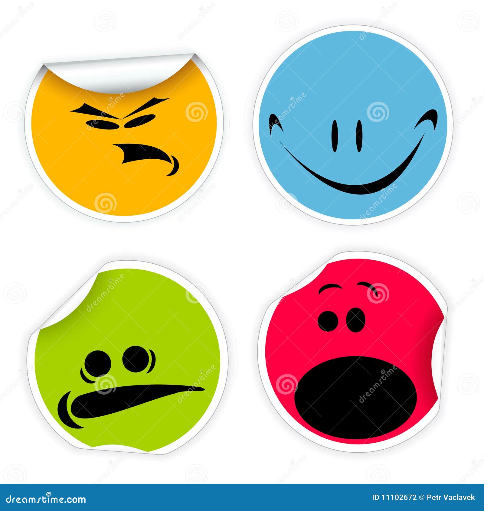 Labels with various smiles stock vector. Illustration of icon - 11102672