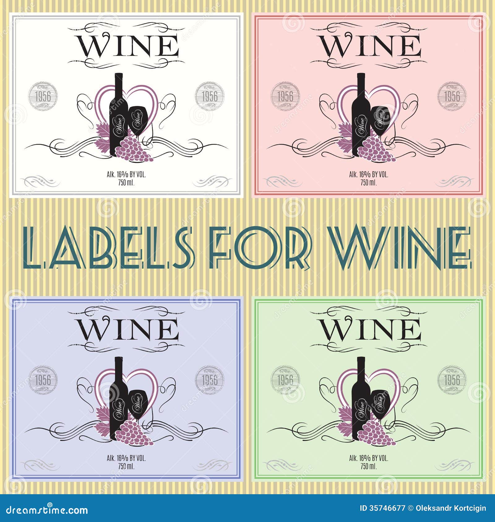 Labels for wine stock vector. Illustration of packing - 35746677