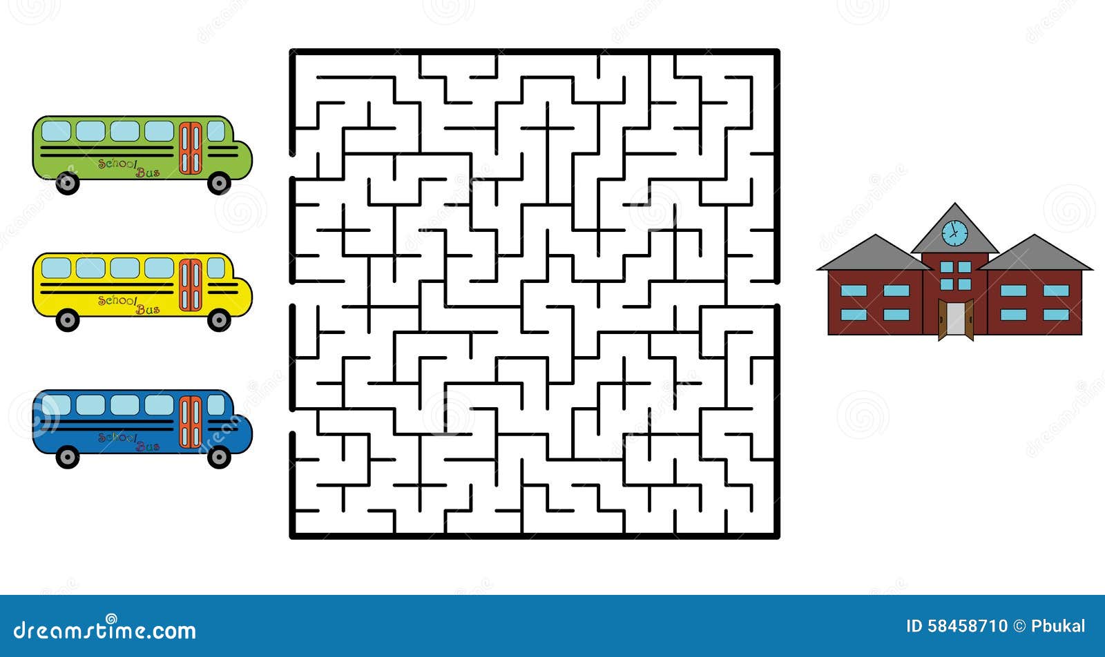 Laberinto ilustración del vector. Ilustración de historieta - 58458710