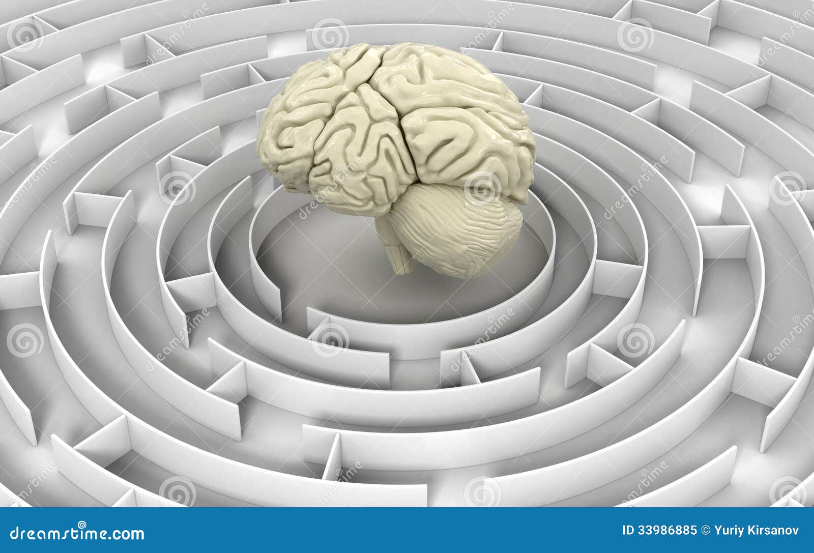 Laberinto Al Cerebro Humano Stock de ilustración - Ilustración de ...