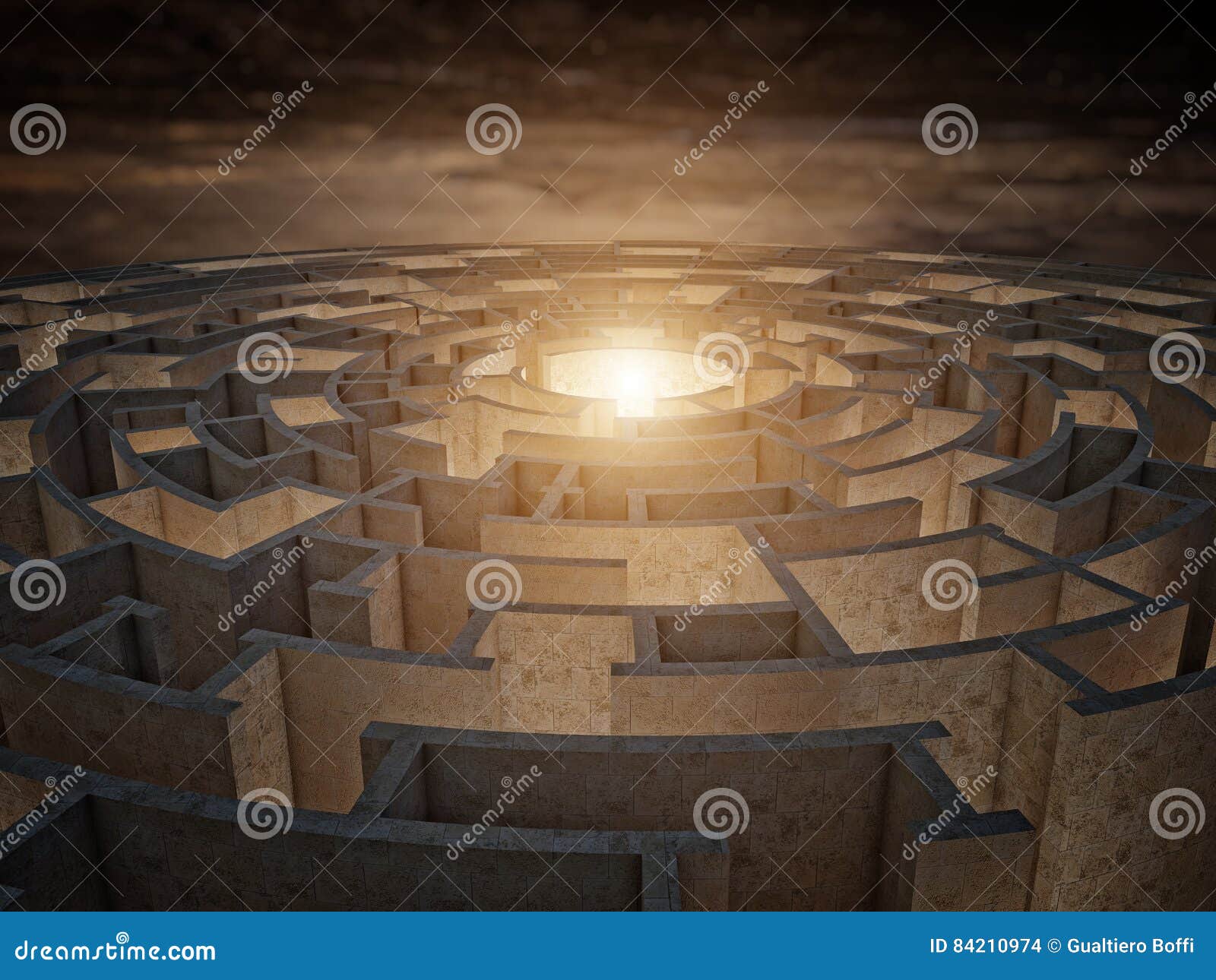 Laberinto circular 3d stock de ilustración. Ilustración de conceptual ...