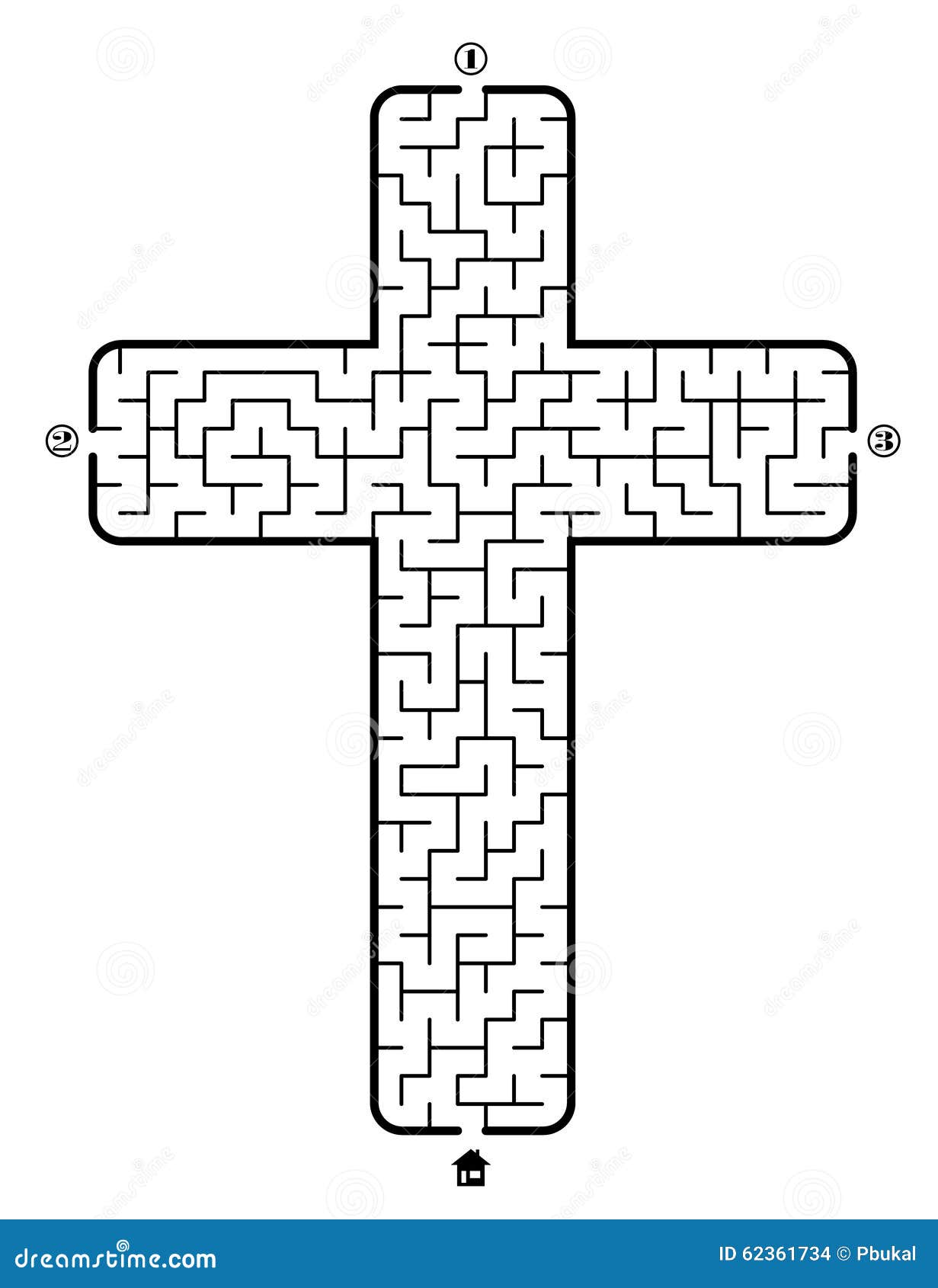Laberinto - cruz cristiana ilustración del vector. Ilustración de ruta ...