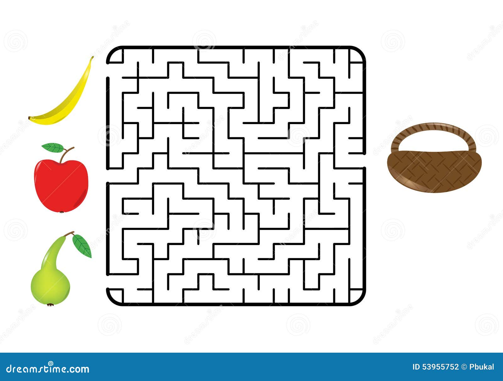 Laberinto de la fruta ilustración del vector. Ilustración de juego ...