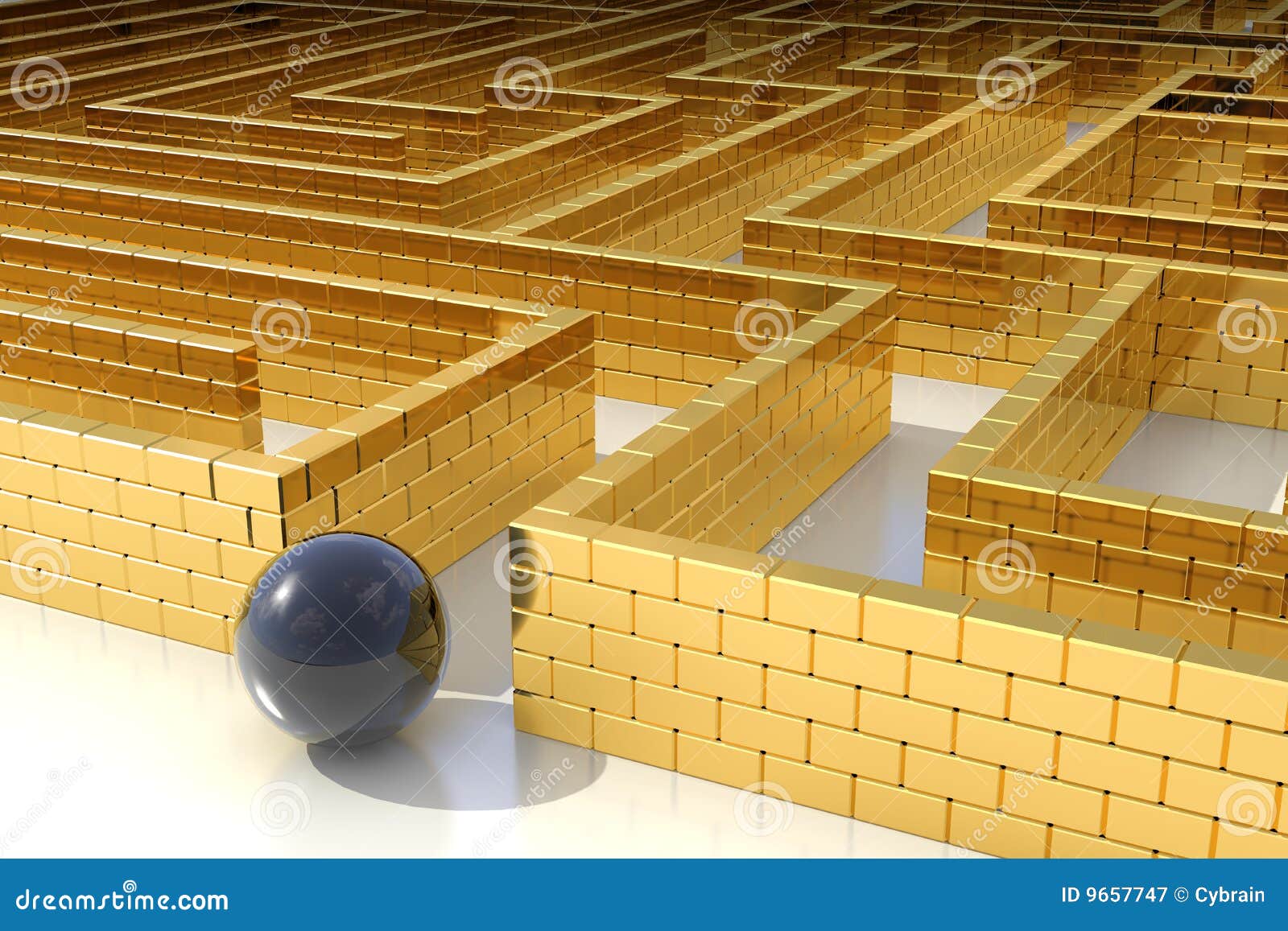 Laberinto de oro stock de ilustración. Ilustración de rompecabezas ...