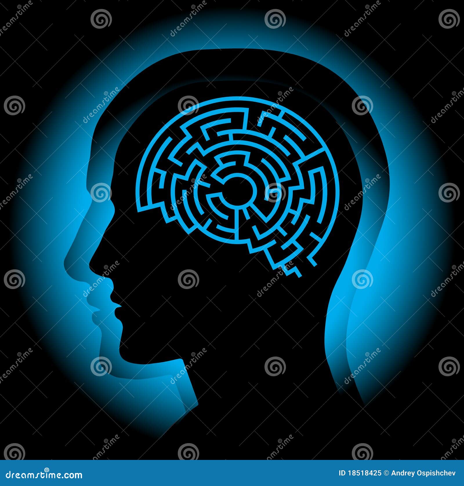 Laberinto del cerebro ilustración del vector. Ilustración de ...