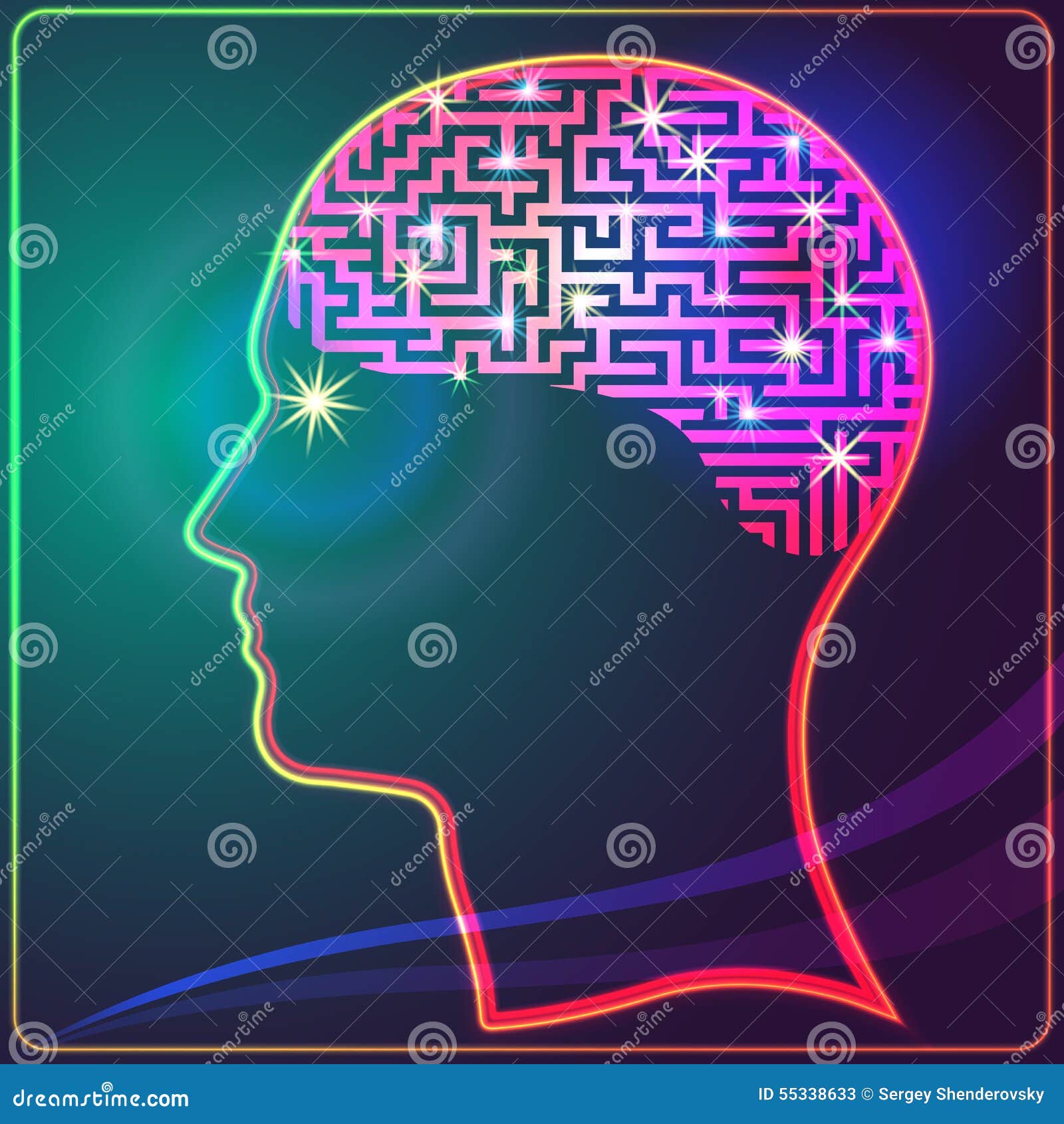 Laberinto del cerebro ilustración del vector. Ilustración de células ...