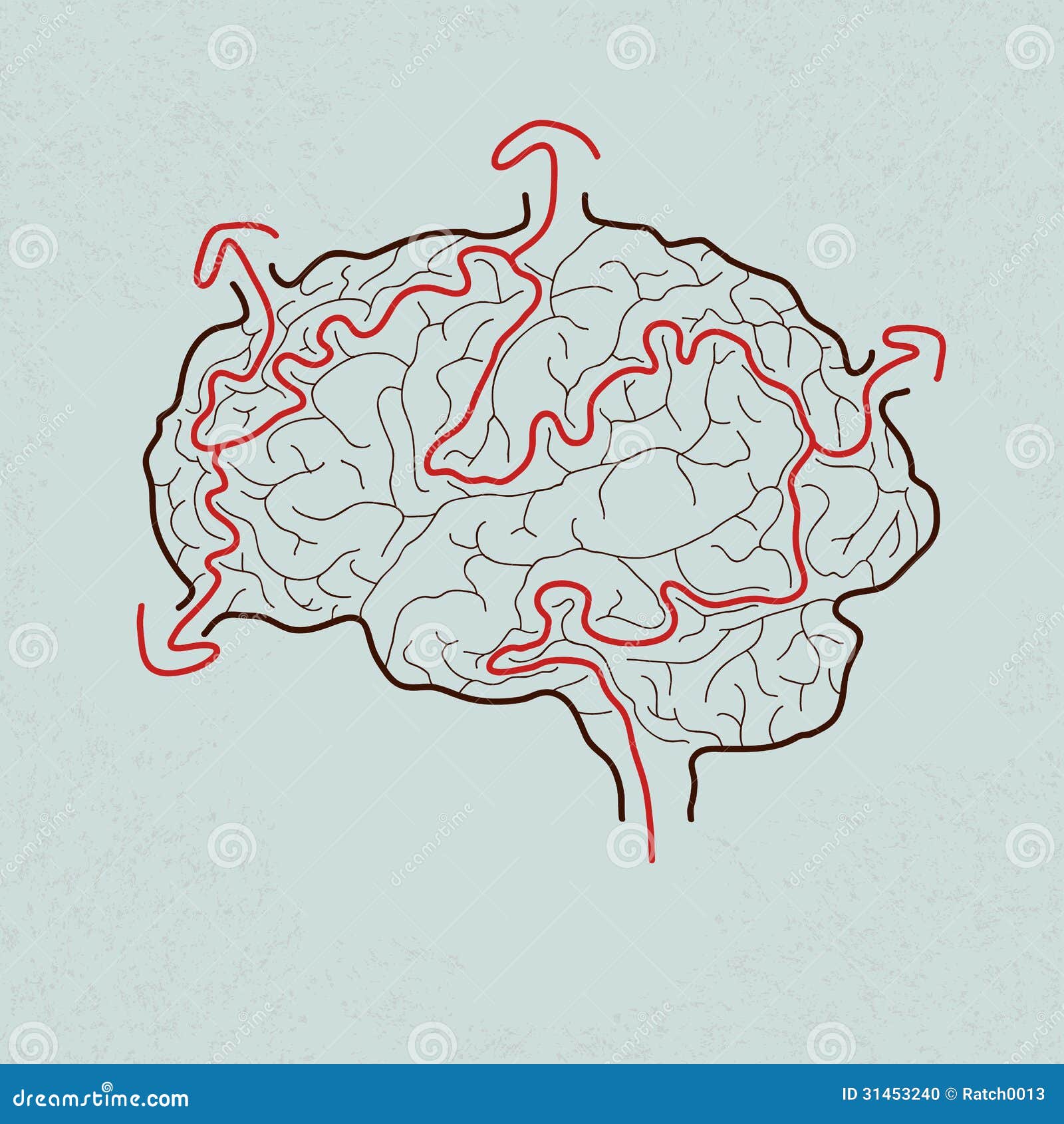 Laberinto Del Cerebro Con La Trayectoria Correcta Stock de ilustración ...