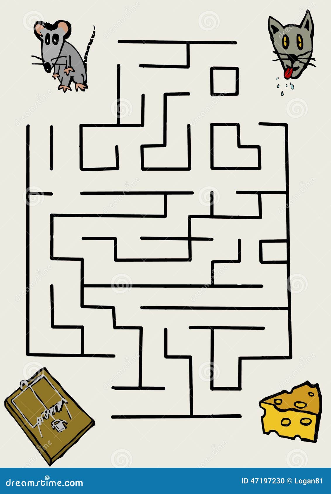 Laberinto del ratón stock de ilustración. Ilustración de rata - 47197230