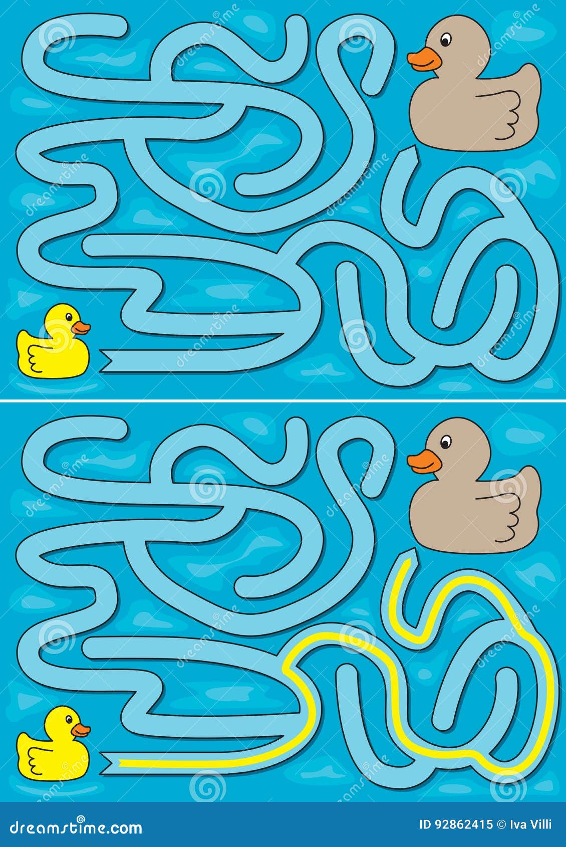 Laberinto Fácil De Los Patos Ilustración del Vector - Ilustración de ...