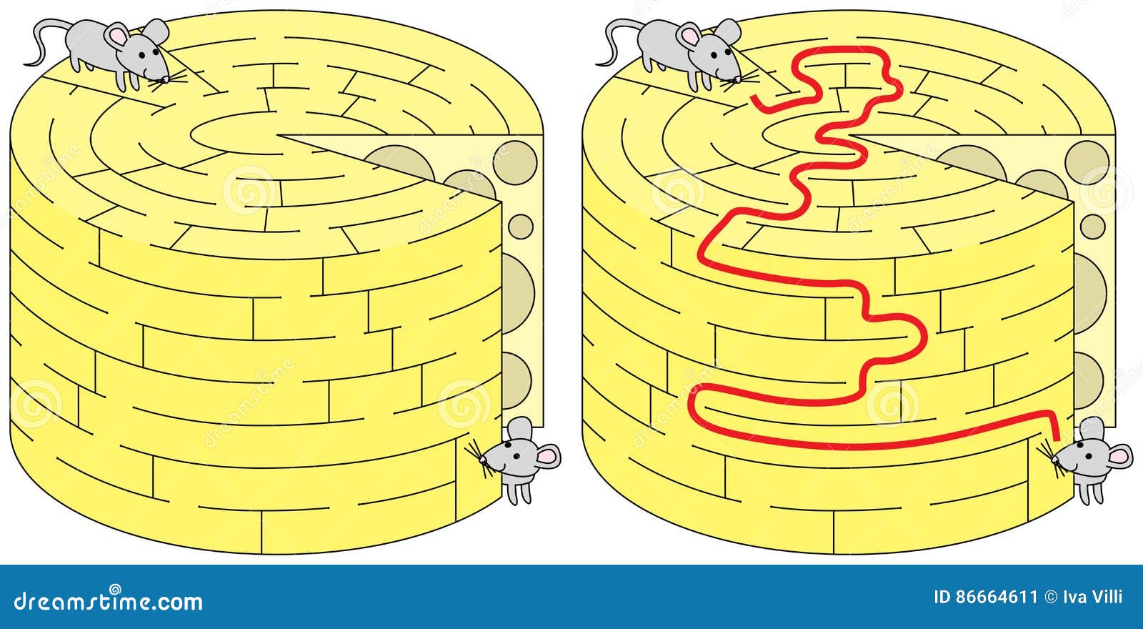 Laberinto Fácil De Los Ratones Ilustración del Vector - Ilustración de ...