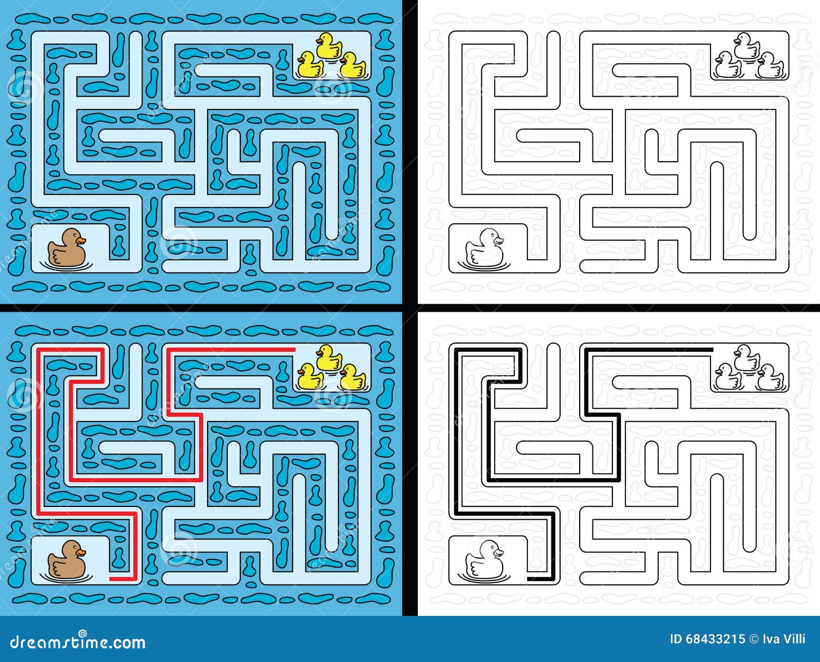 Laberinto fácil del pato ilustración del vector. Ilustración de juego ...