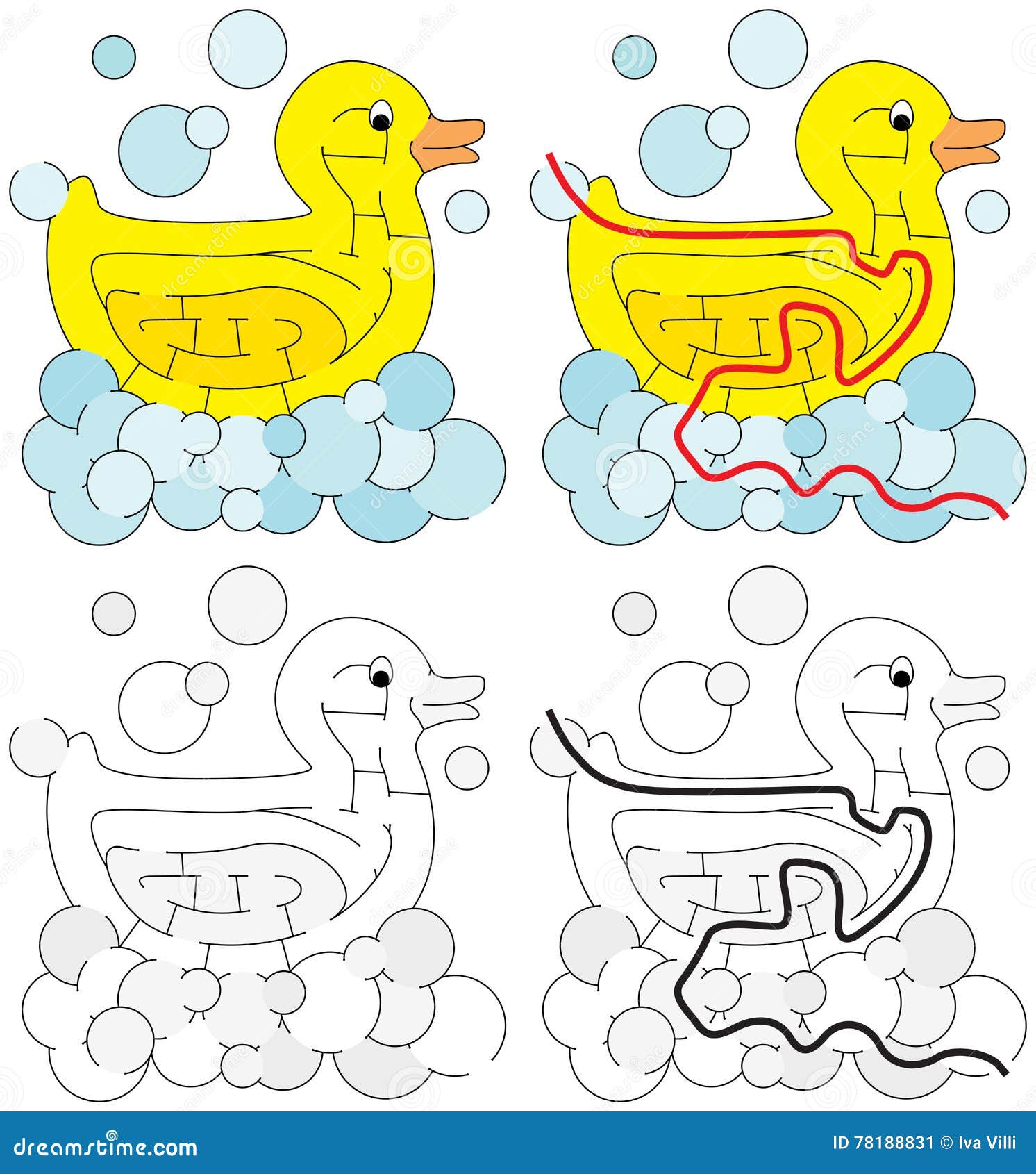 Laberinto fácil del pato ilustración del vector. Ilustración de ...