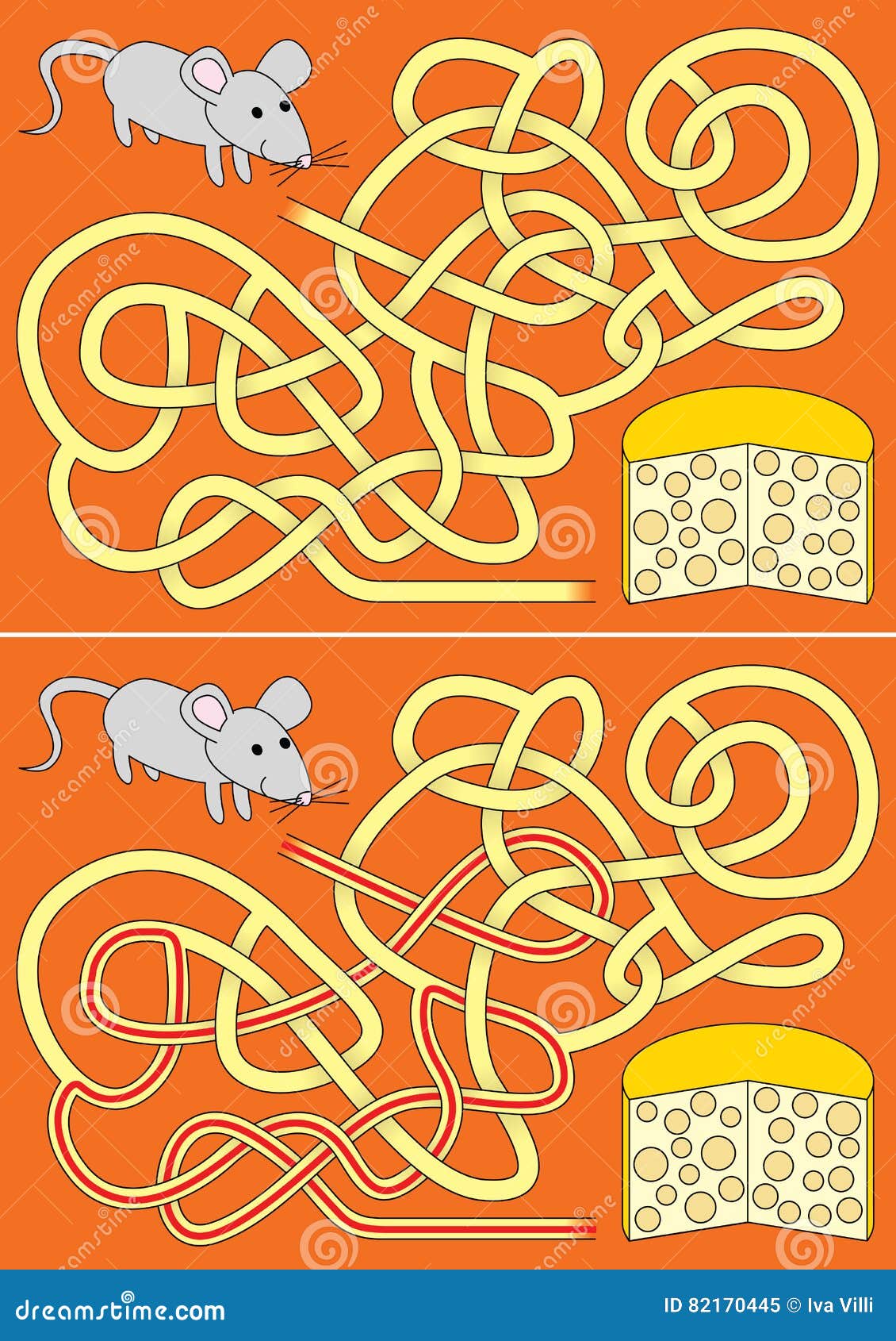 Laberinto Hambriento Del Ratón Ilustración del Vector - Ilustración de ...