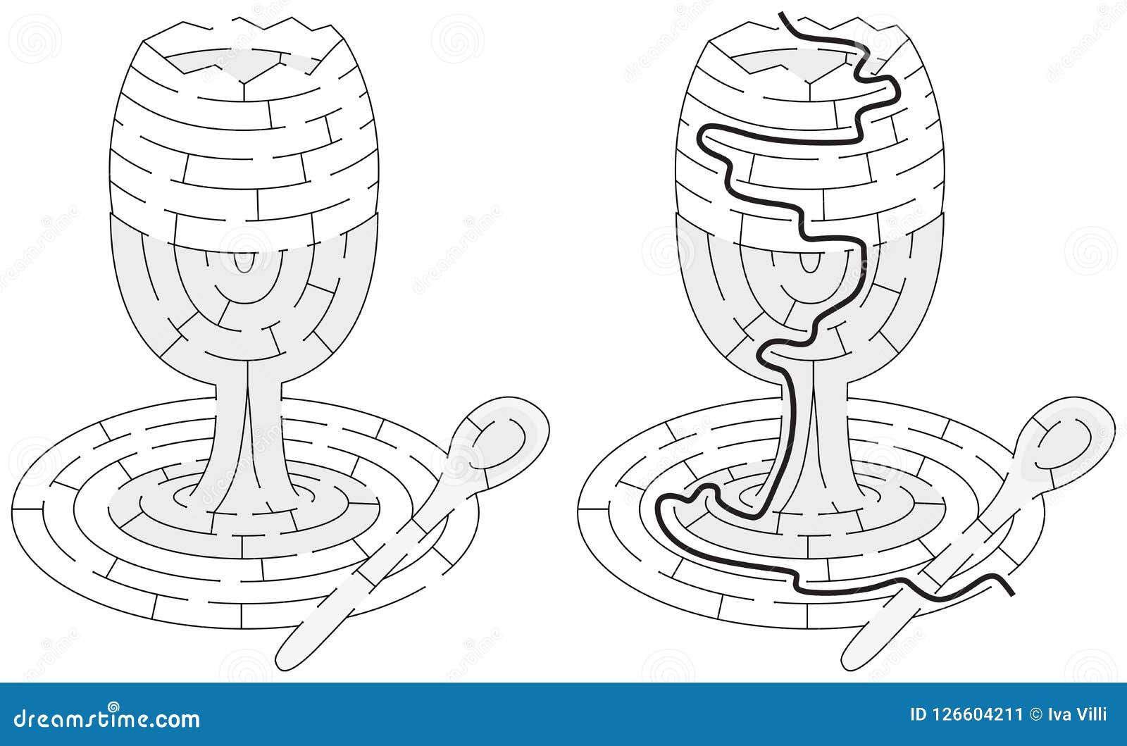 Laberinto Hervido Suavidad Del Huevo Ilustración del Vector ...
