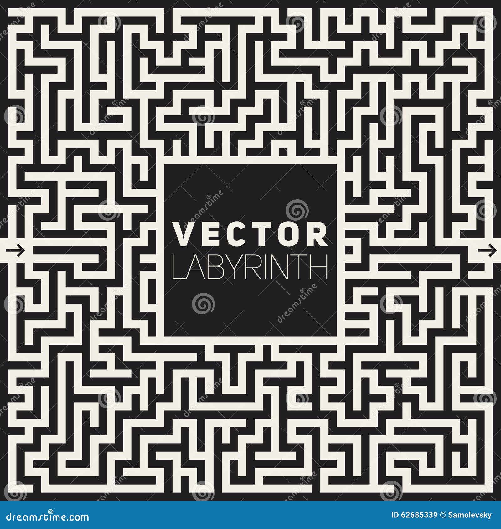 Laberinto Maze Frame Background Blanco Y Negro Del Vector Ilustración ...