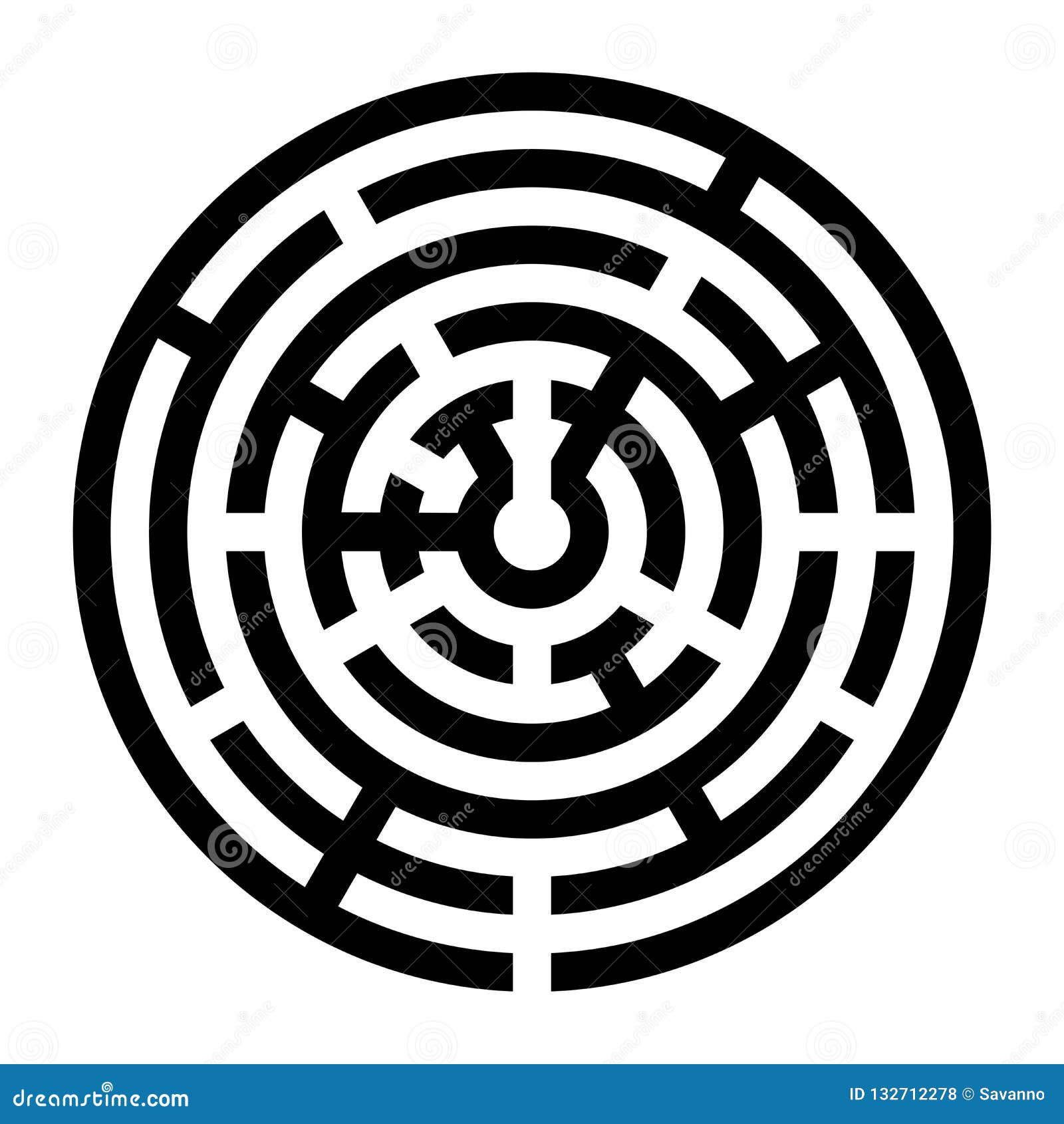 Laberinto redondo ilustración del vector. Ilustración de complejo ...