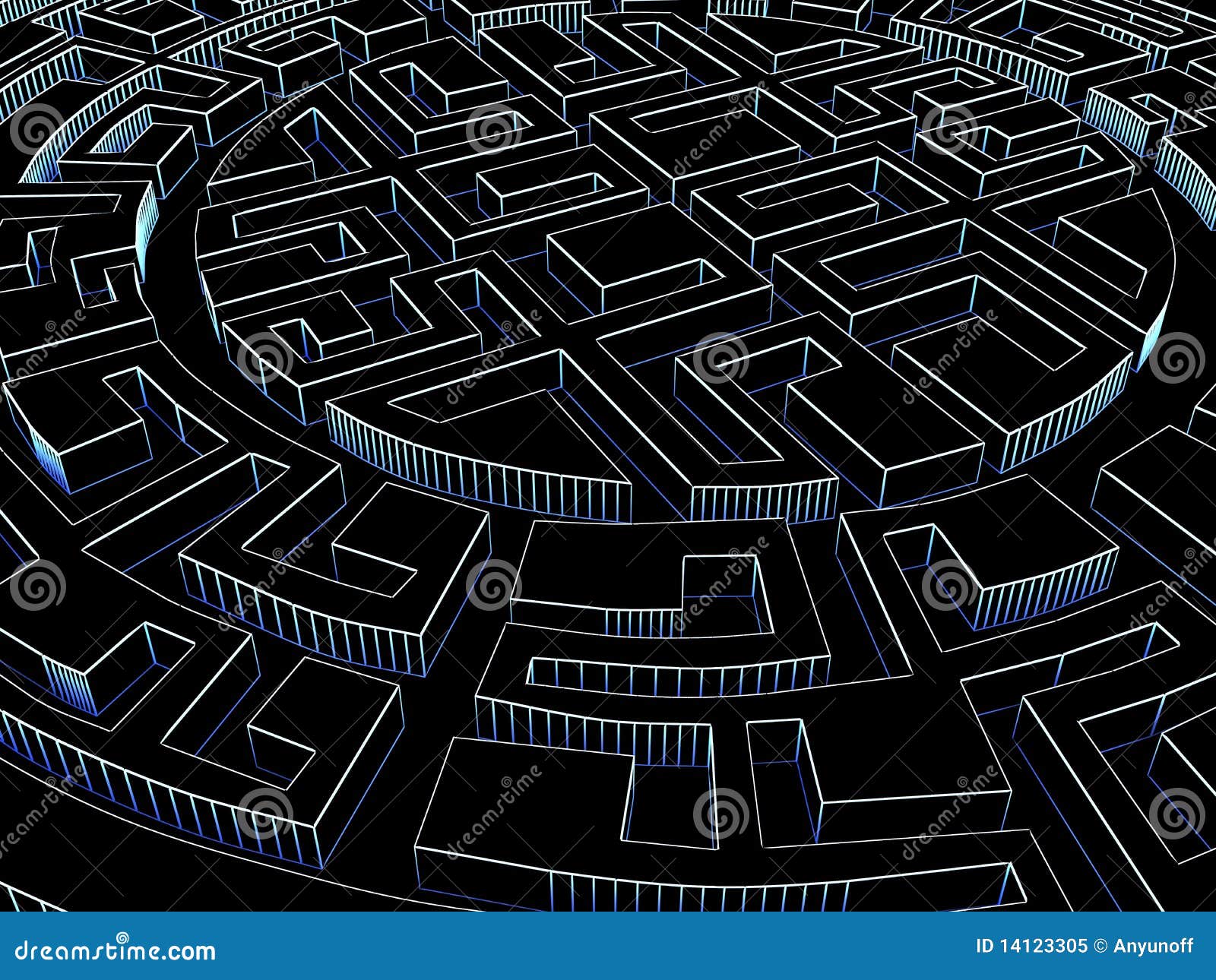 Laberinto redondo stock de ilustración. Ilustración de pared - 14123305