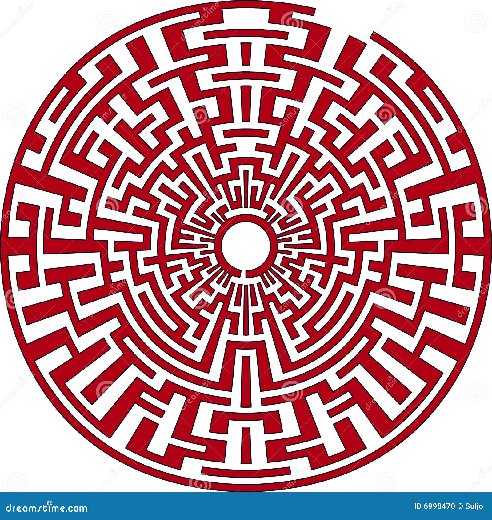 Laberinto redondo ilustración del vector. Ilustración de juego - 6998470